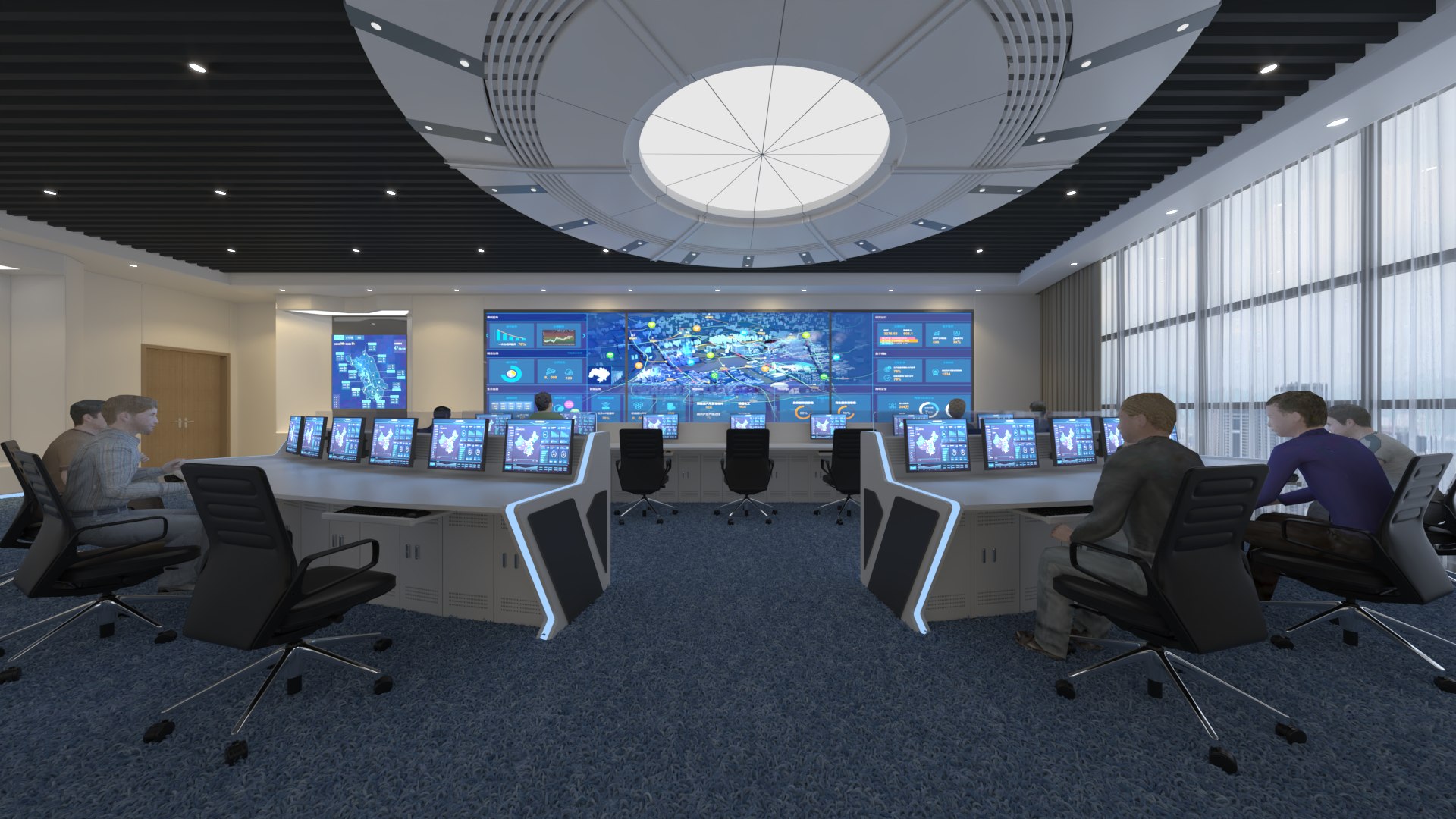 3D Command Room Monitoring Center - TurboSquid 2110007