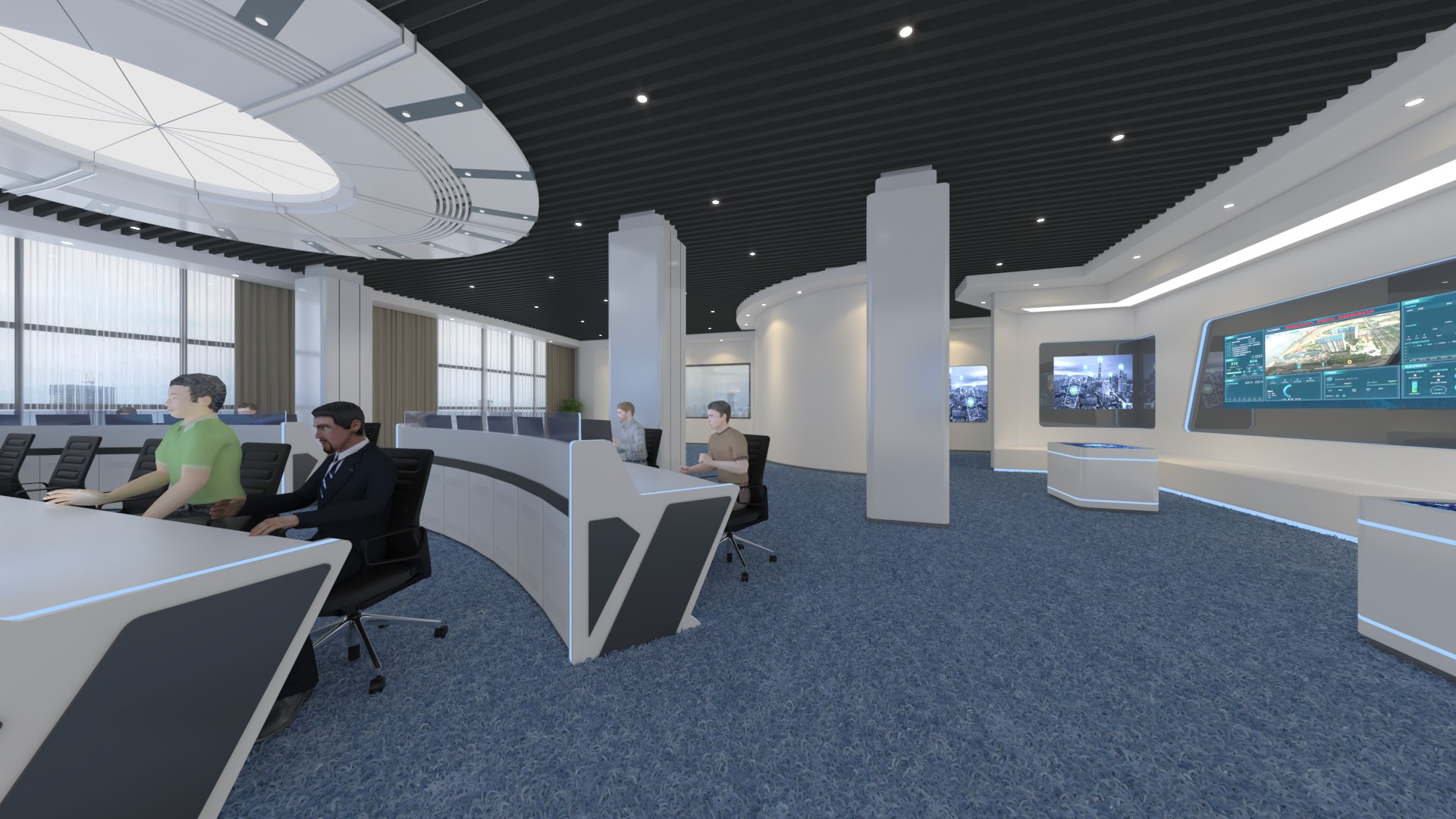 3D Command Room Monitoring Center - TurboSquid 2110007