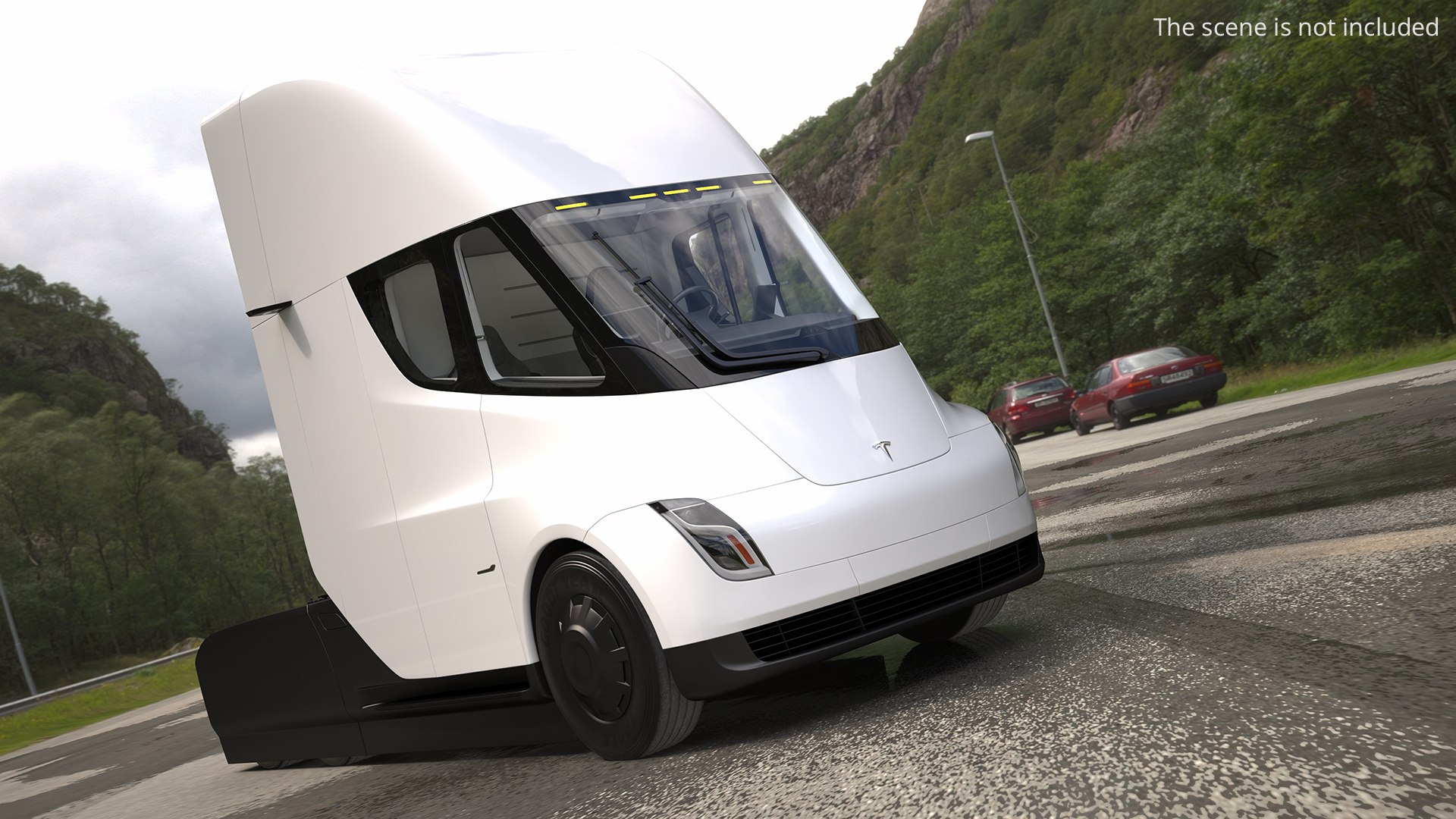 3D Model Tesla Semi Electric Truck Vehicle White - TurboSquid 2515824
