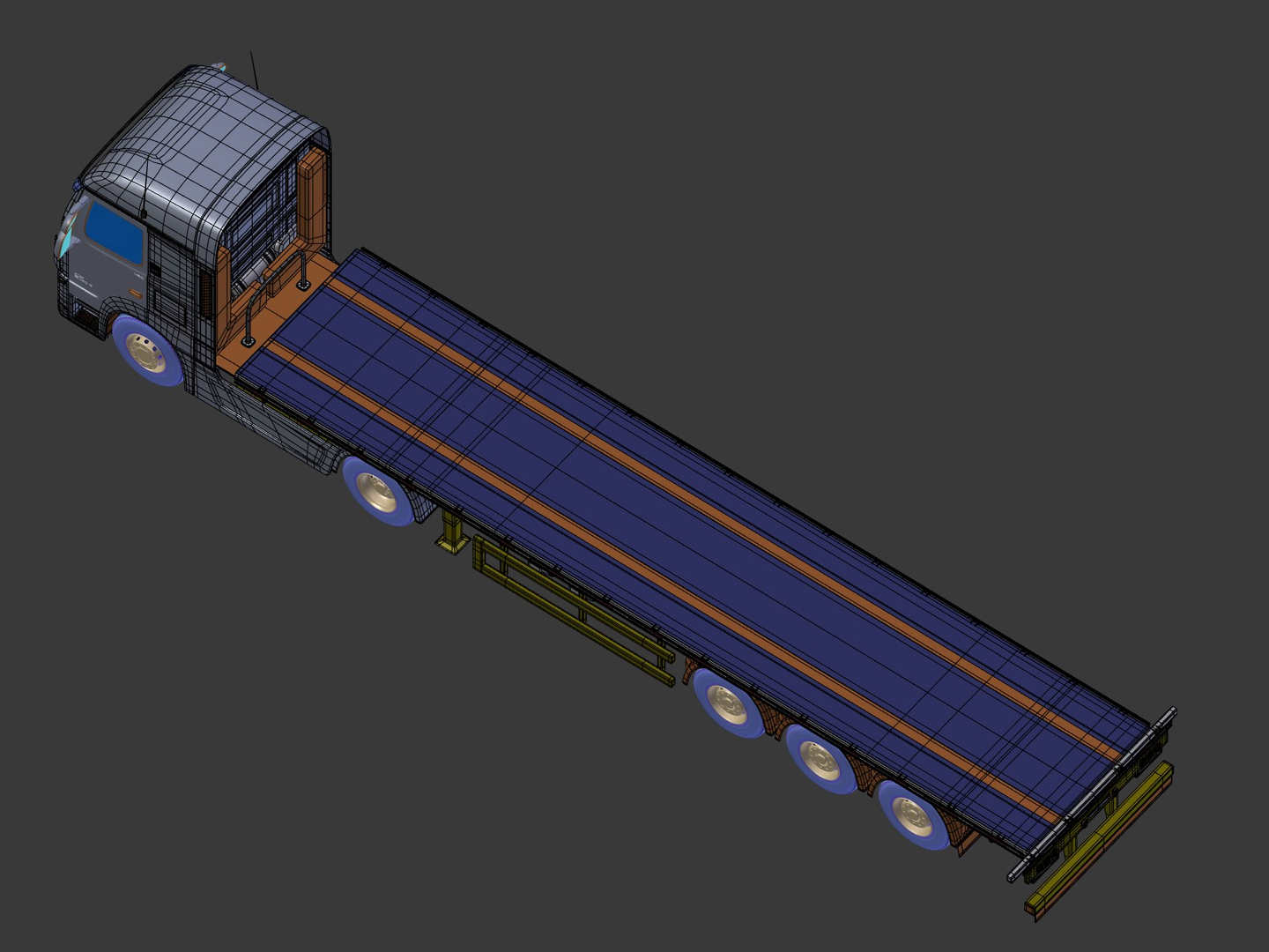 flat bed flatbed 3d obj