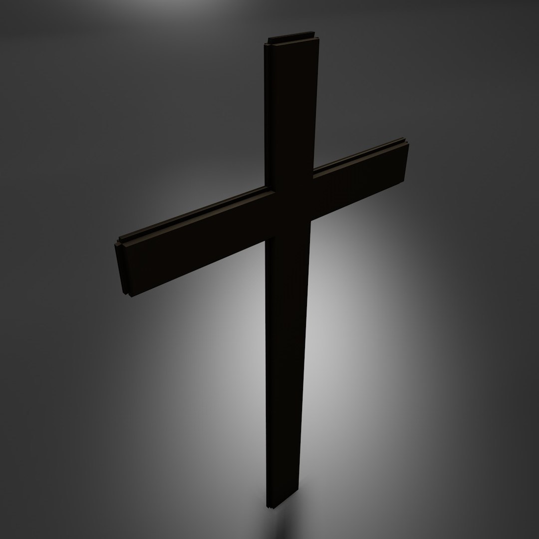 3d Gold Cross Model
