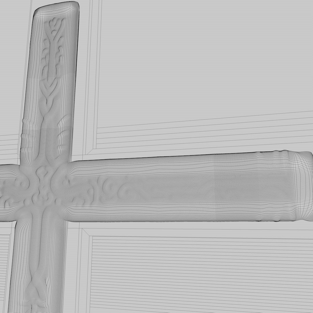 3d Gold Cross Model