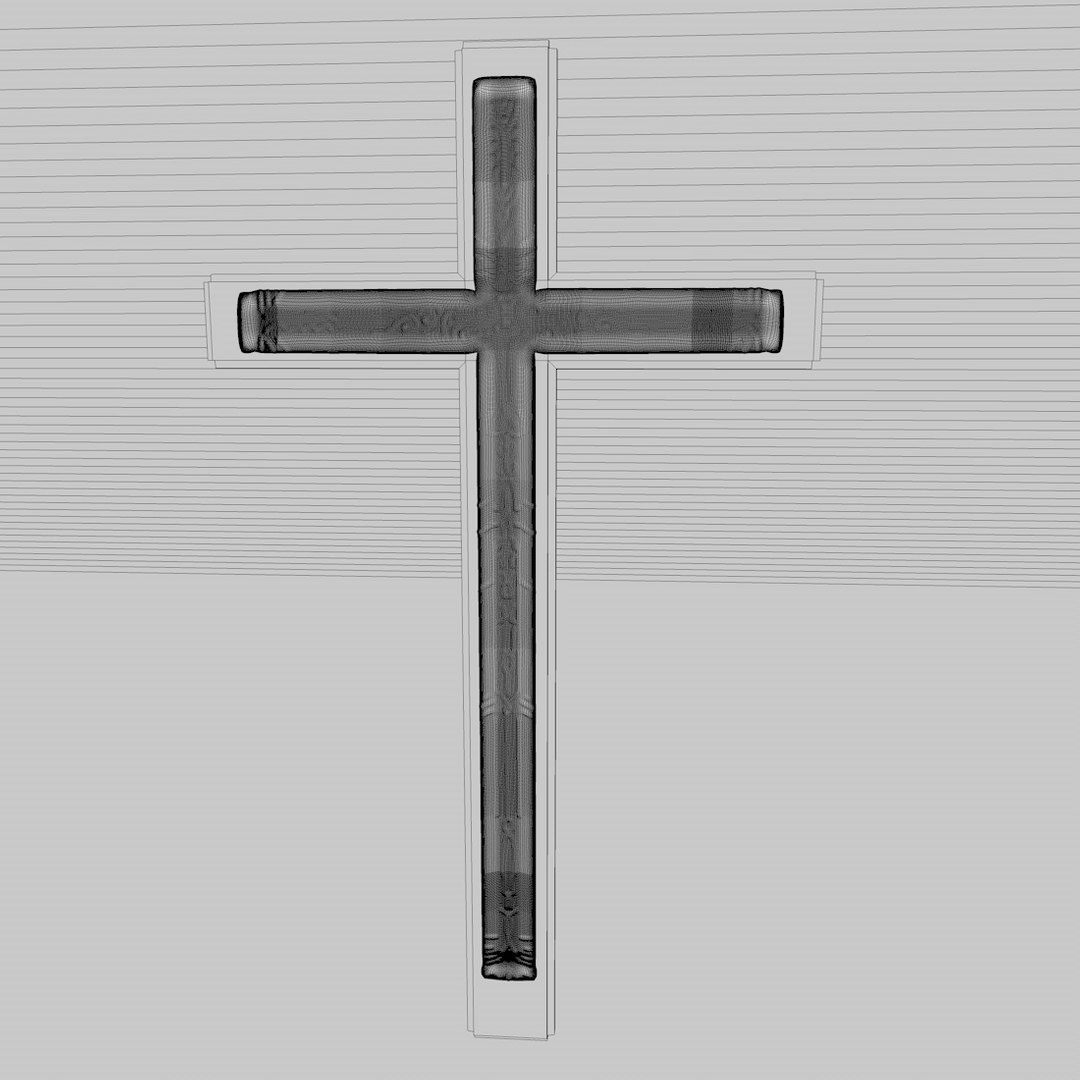 3d Gold Cross Model