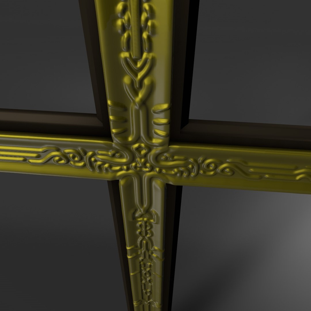 3d Gold Cross Model