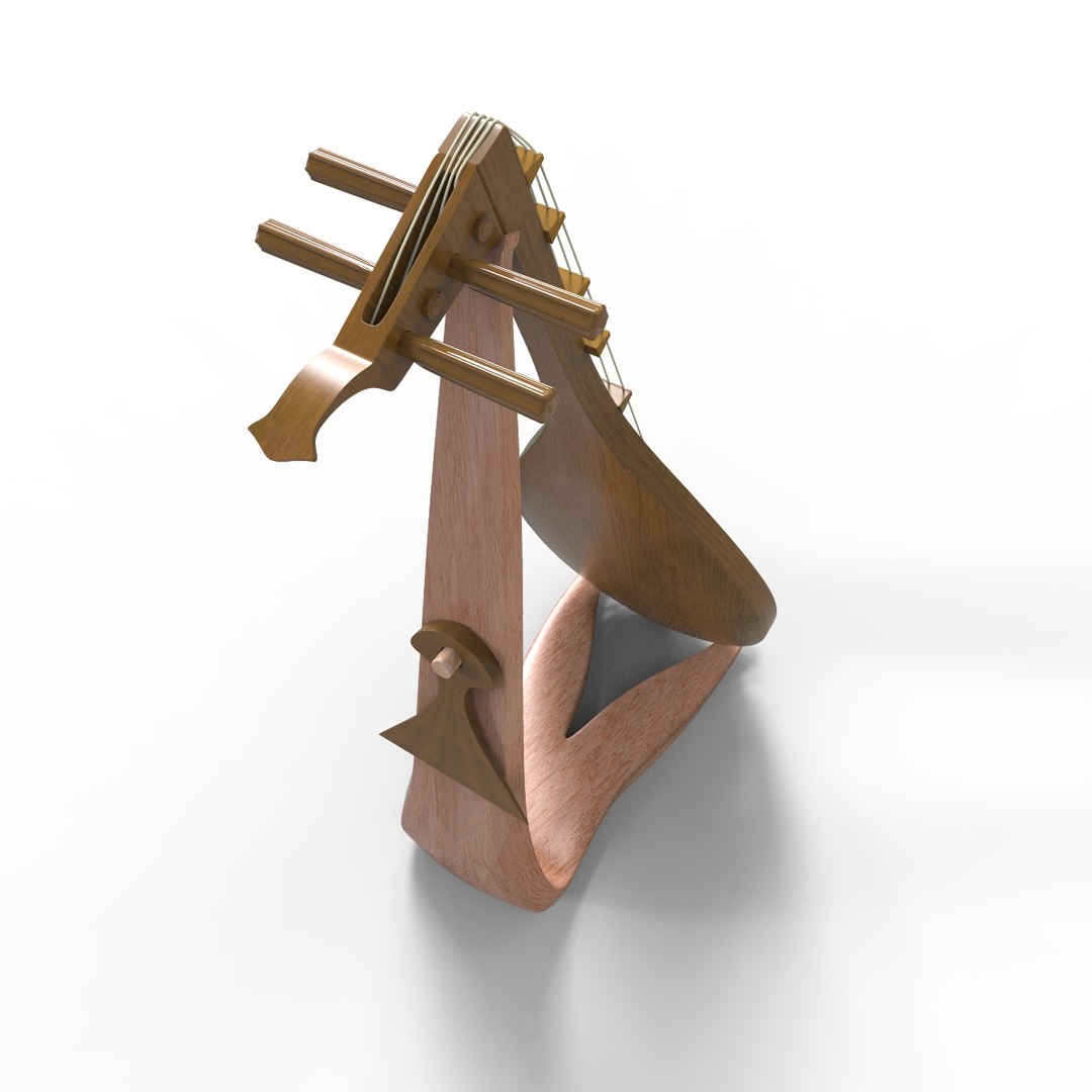 3d Biwa Music Instrument