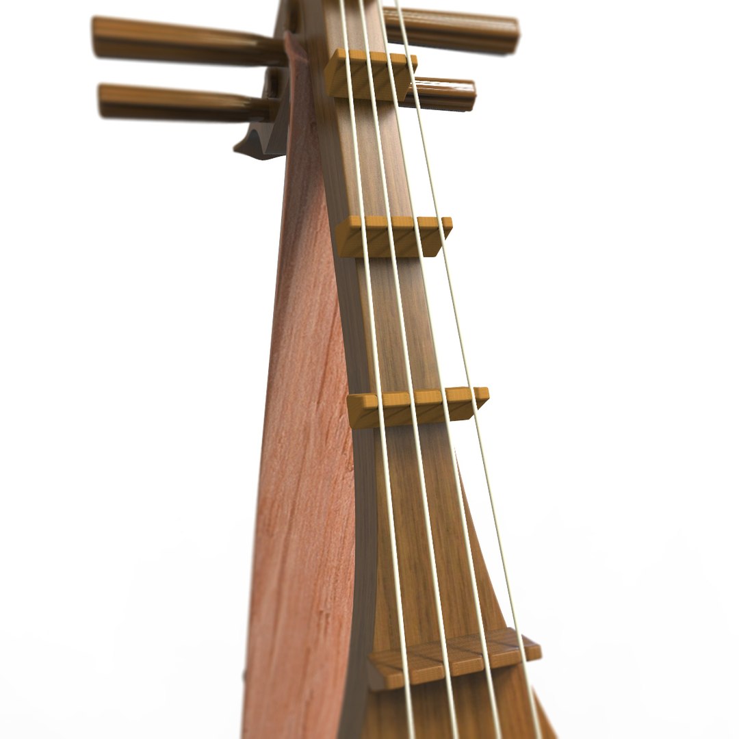3d Biwa Music Instrument