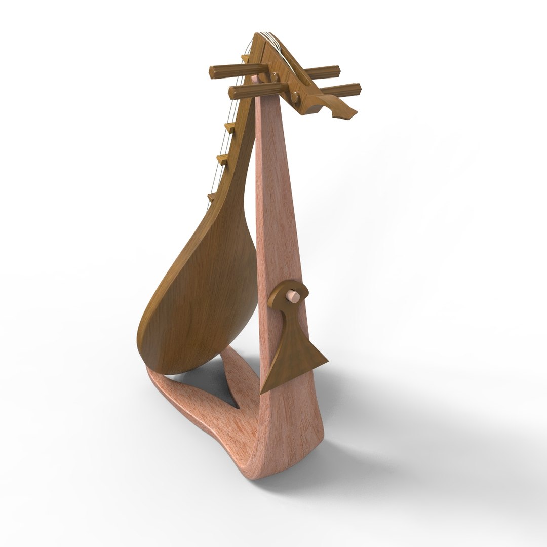 3d Biwa Music Instrument