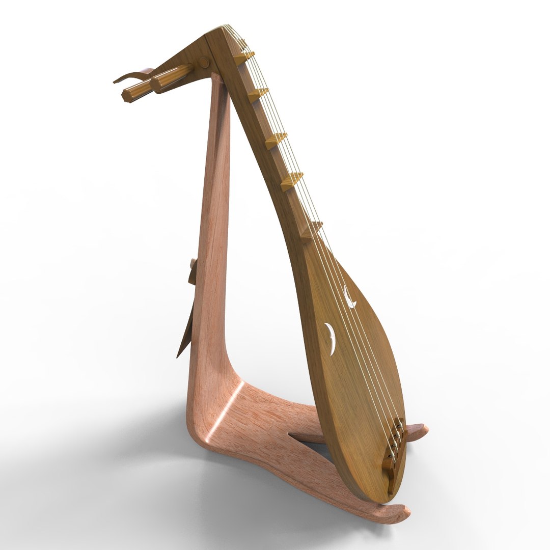 3d Biwa Music Instrument