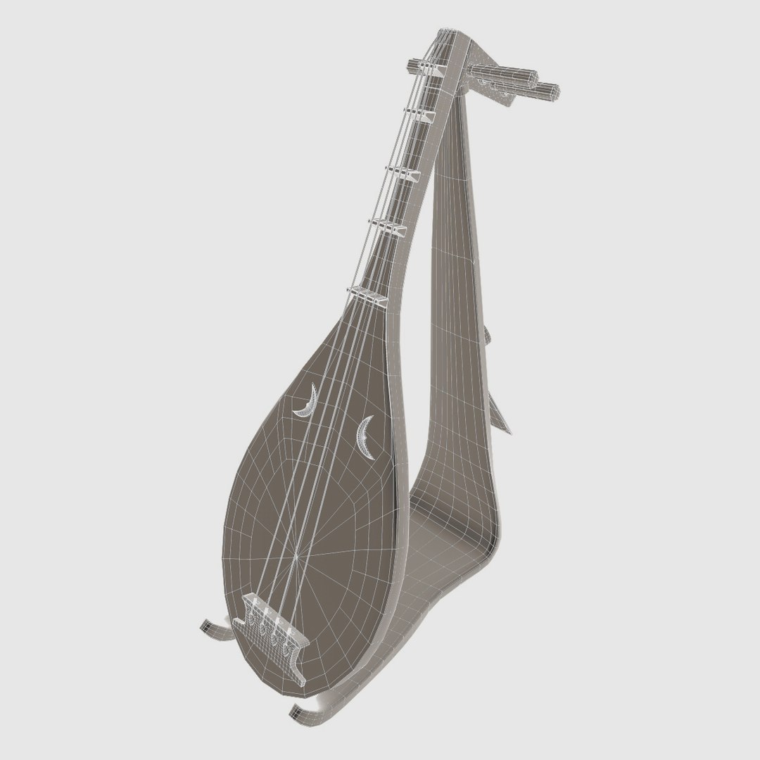3d Biwa Music Instrument