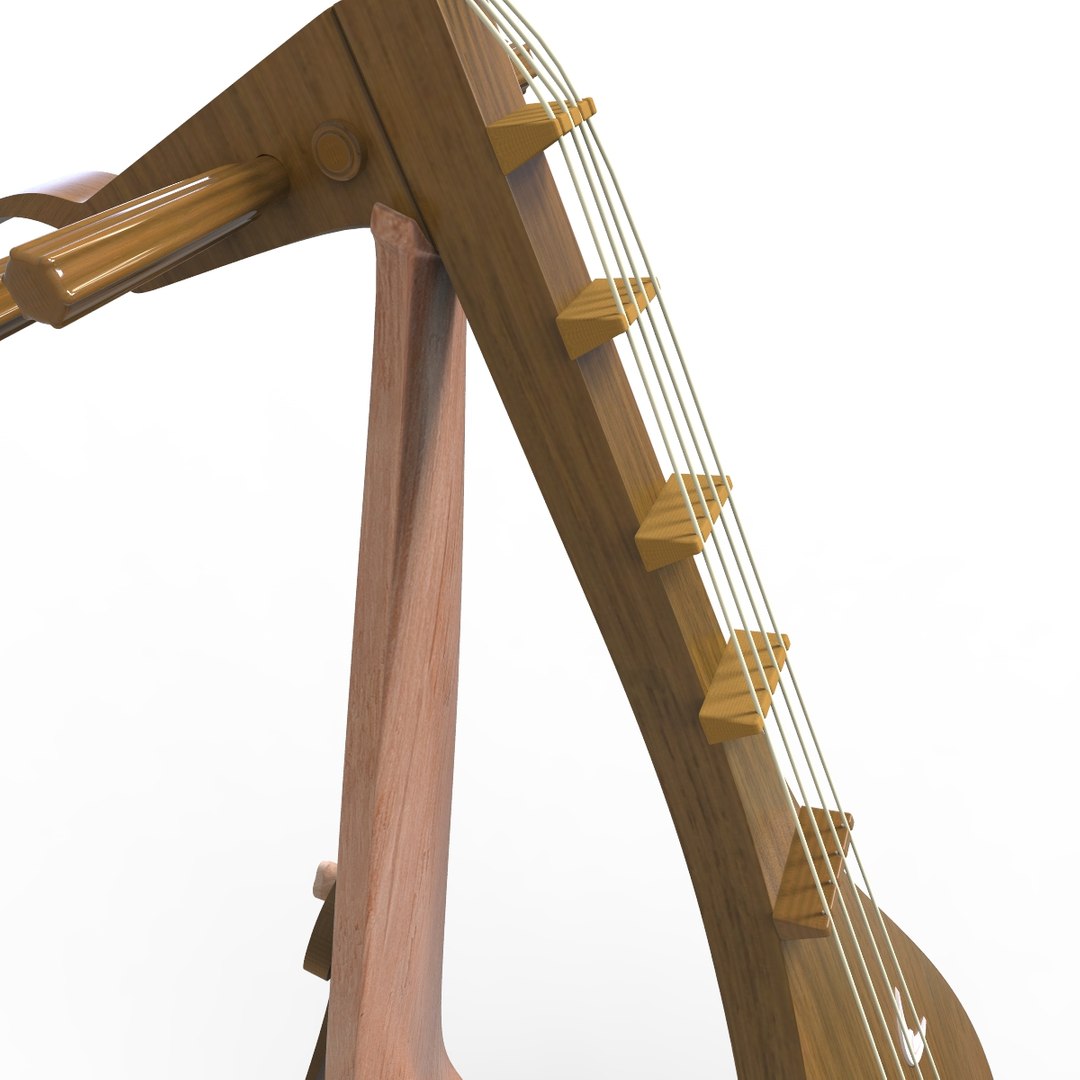 3d Biwa Music Instrument