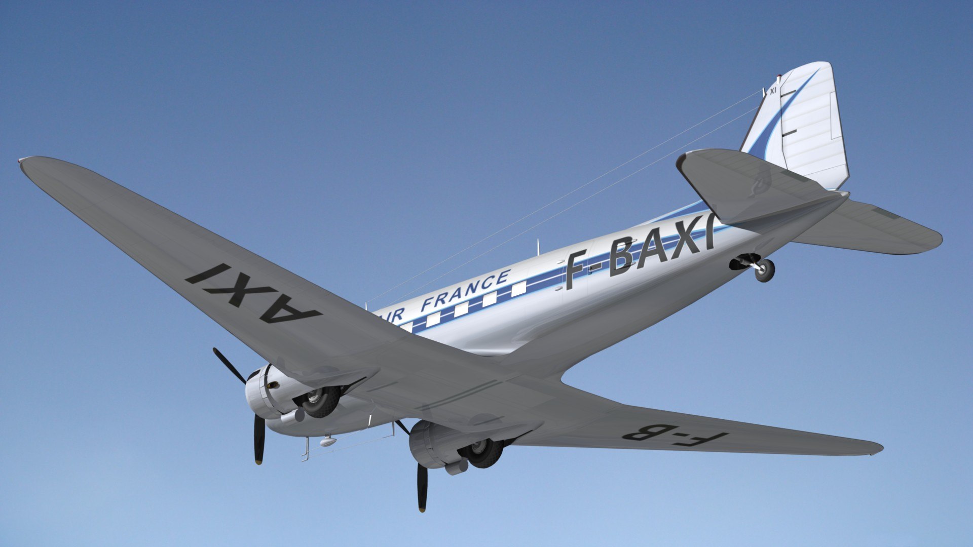 3D DC3 Air France Vintage Model - TurboSquid 1727863