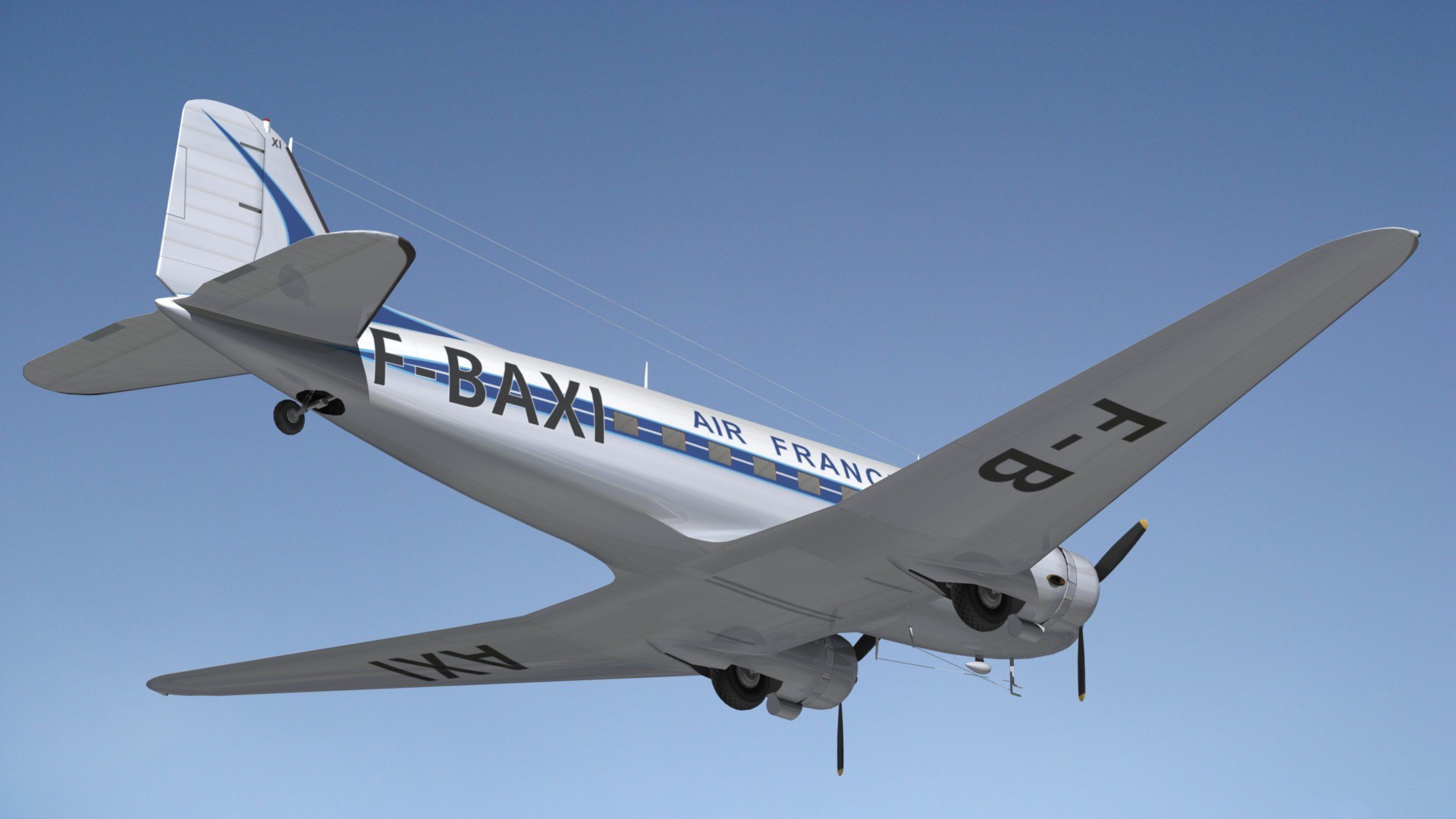 3D DC3 Air France Vintage Model - TurboSquid 1727863