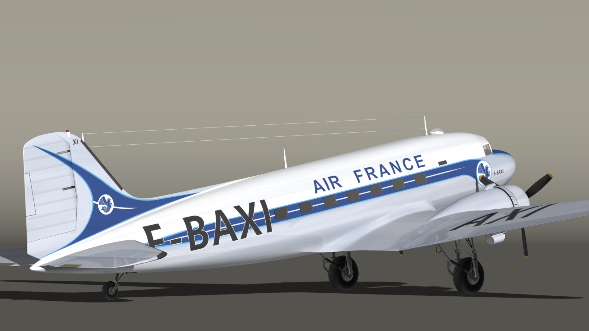 3D DC3 Air France Vintage Model - TurboSquid 1727863
