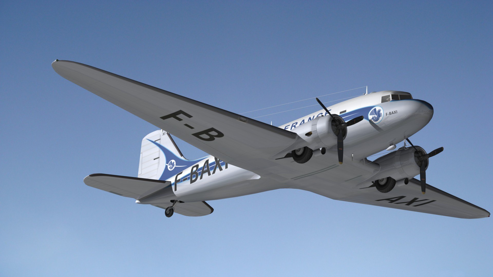3D DC3 Air France Vintage Model - TurboSquid 1727863