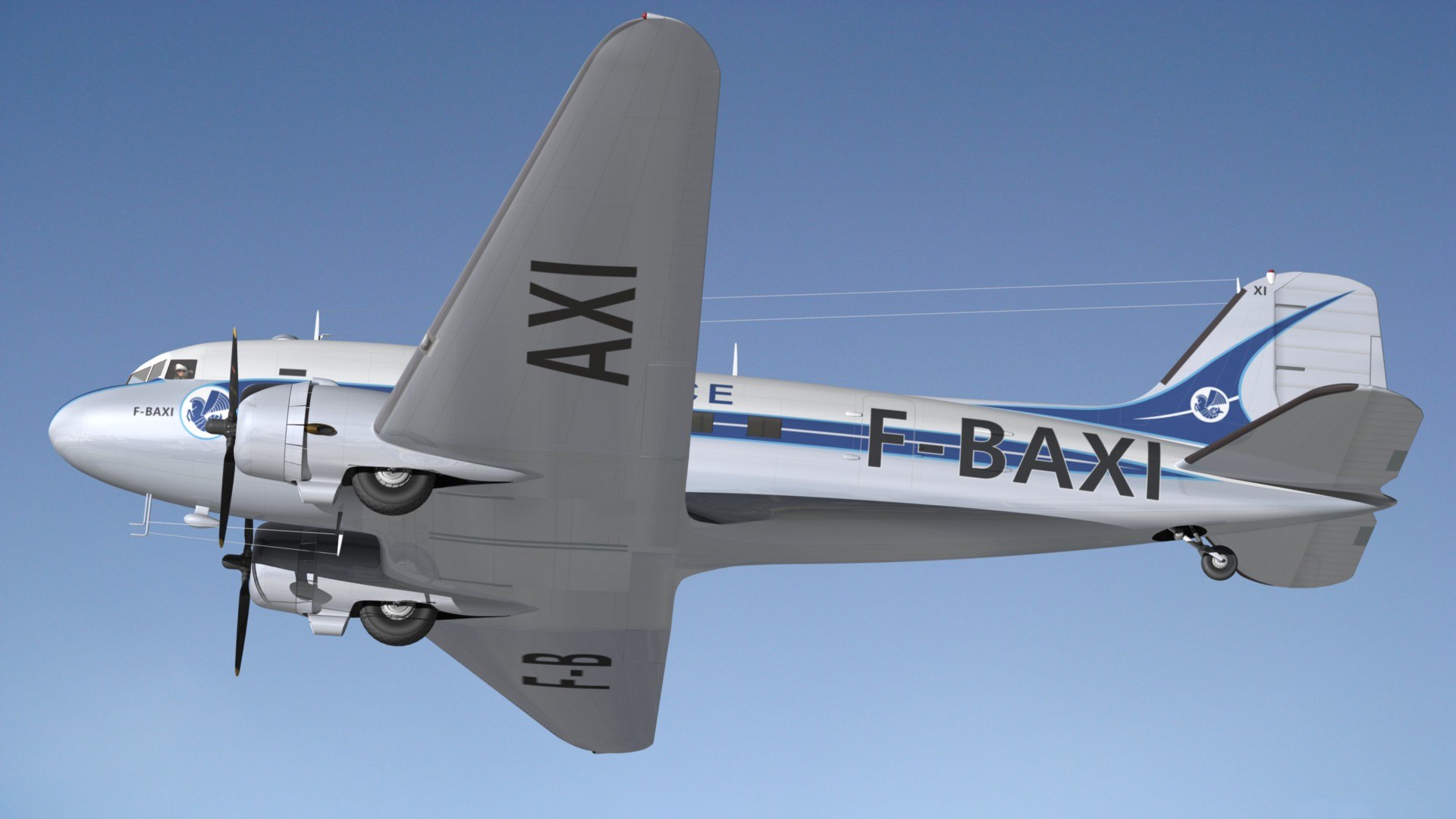 3D DC3 Air France Vintage Model - TurboSquid 1727863
