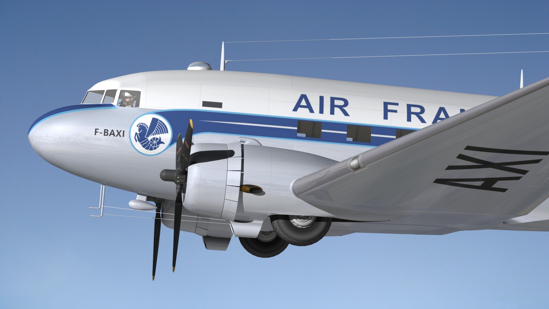 3D DC3 Air France Vintage Model - TurboSquid 1727863