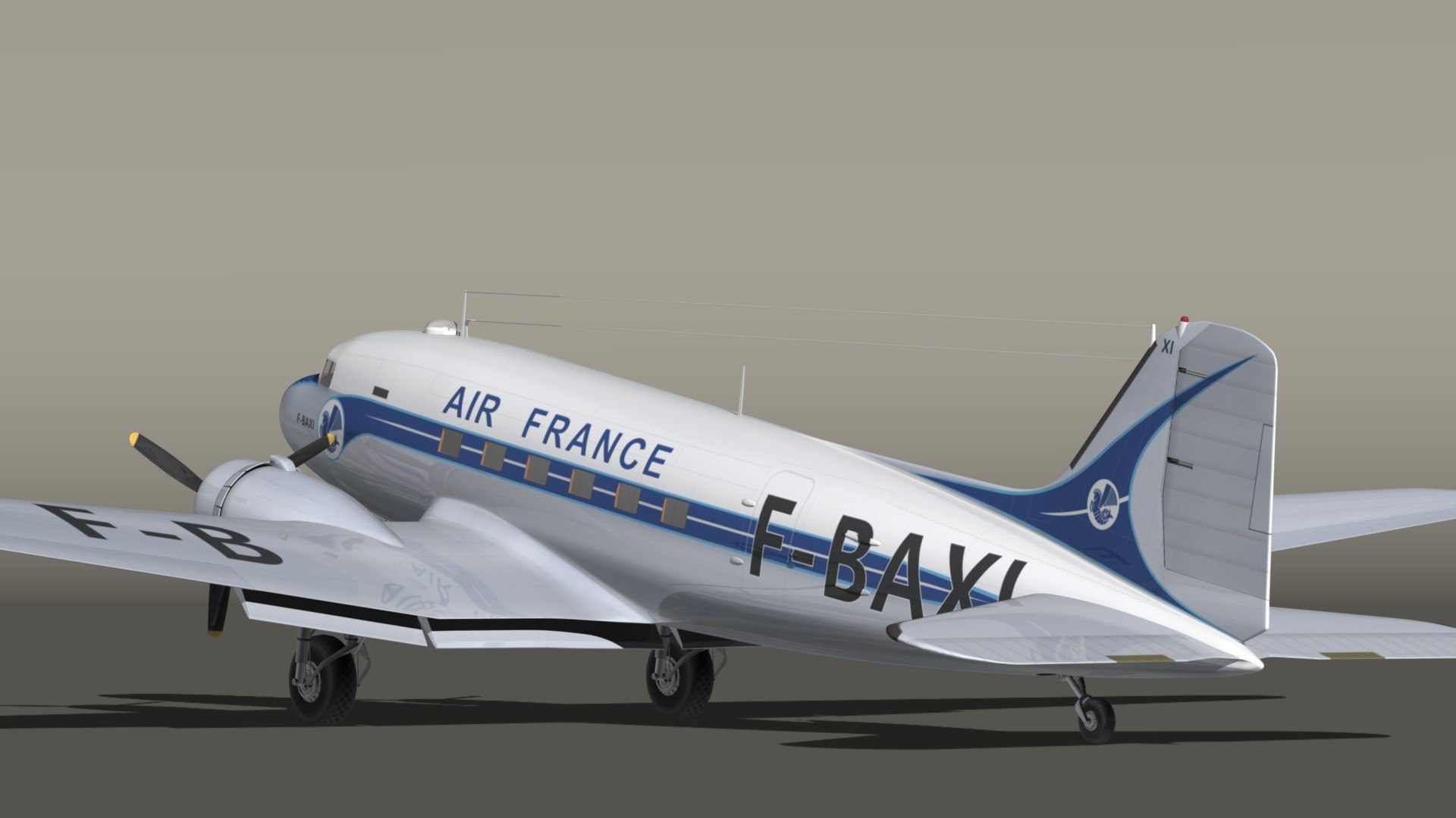 3D DC3 Air France Vintage Model - TurboSquid 1727863