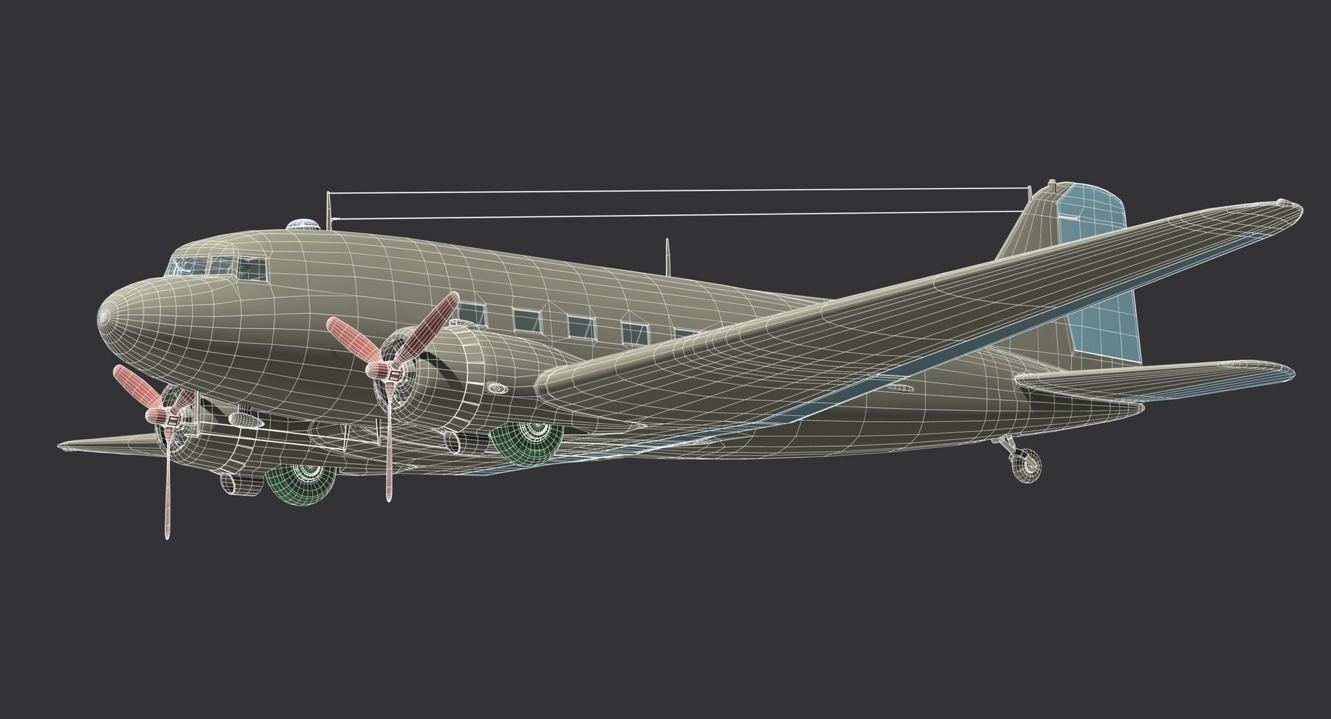 3D DC3 Air France Vintage Model - TurboSquid 1727863