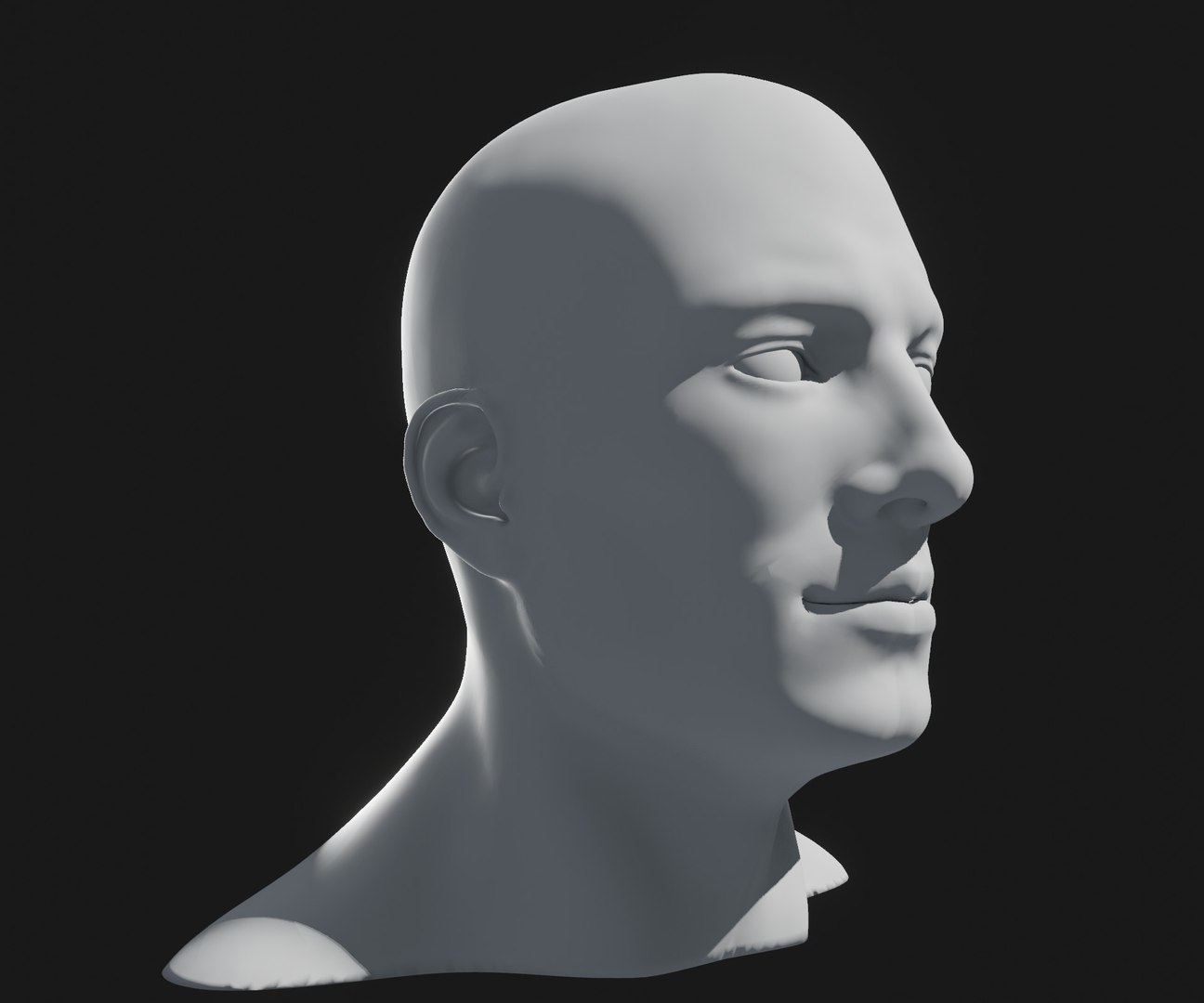 Male Head Realistic Base Mesh 3D Model Animated With Facial Expressions ...