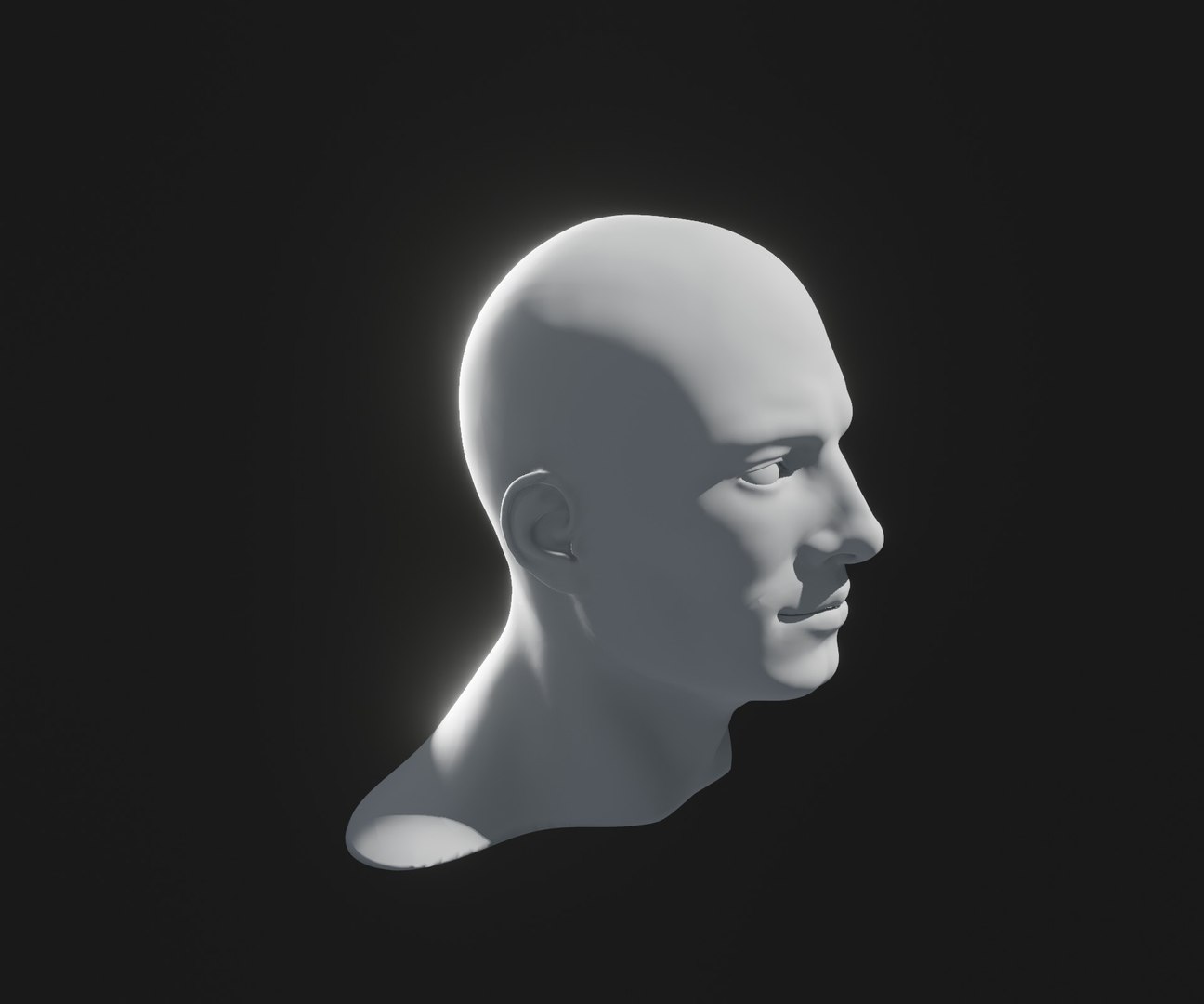 Male Head Realistic Base Mesh 3D Model Animated With Facial Expressions ...