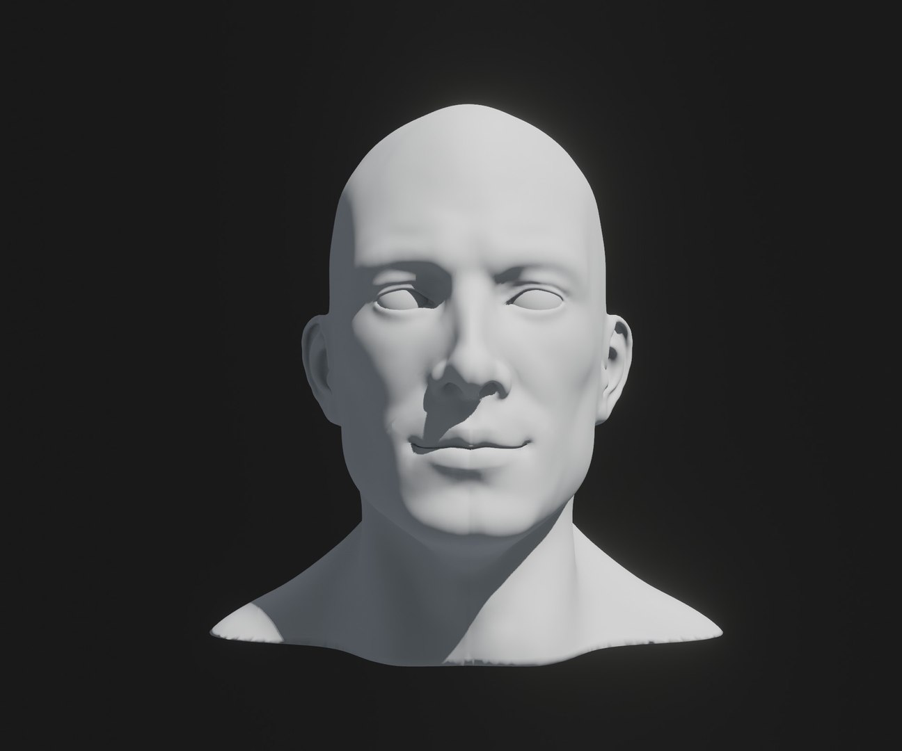 Male Head Realistic Base Mesh 3D Model Animated with Facial Expressions ...