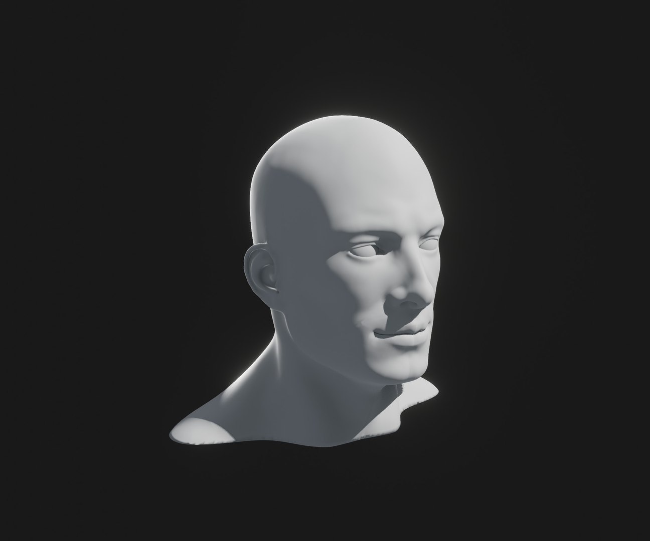 Male Head Realistic Base Mesh 3D Model Animated With Facial Expressions ...