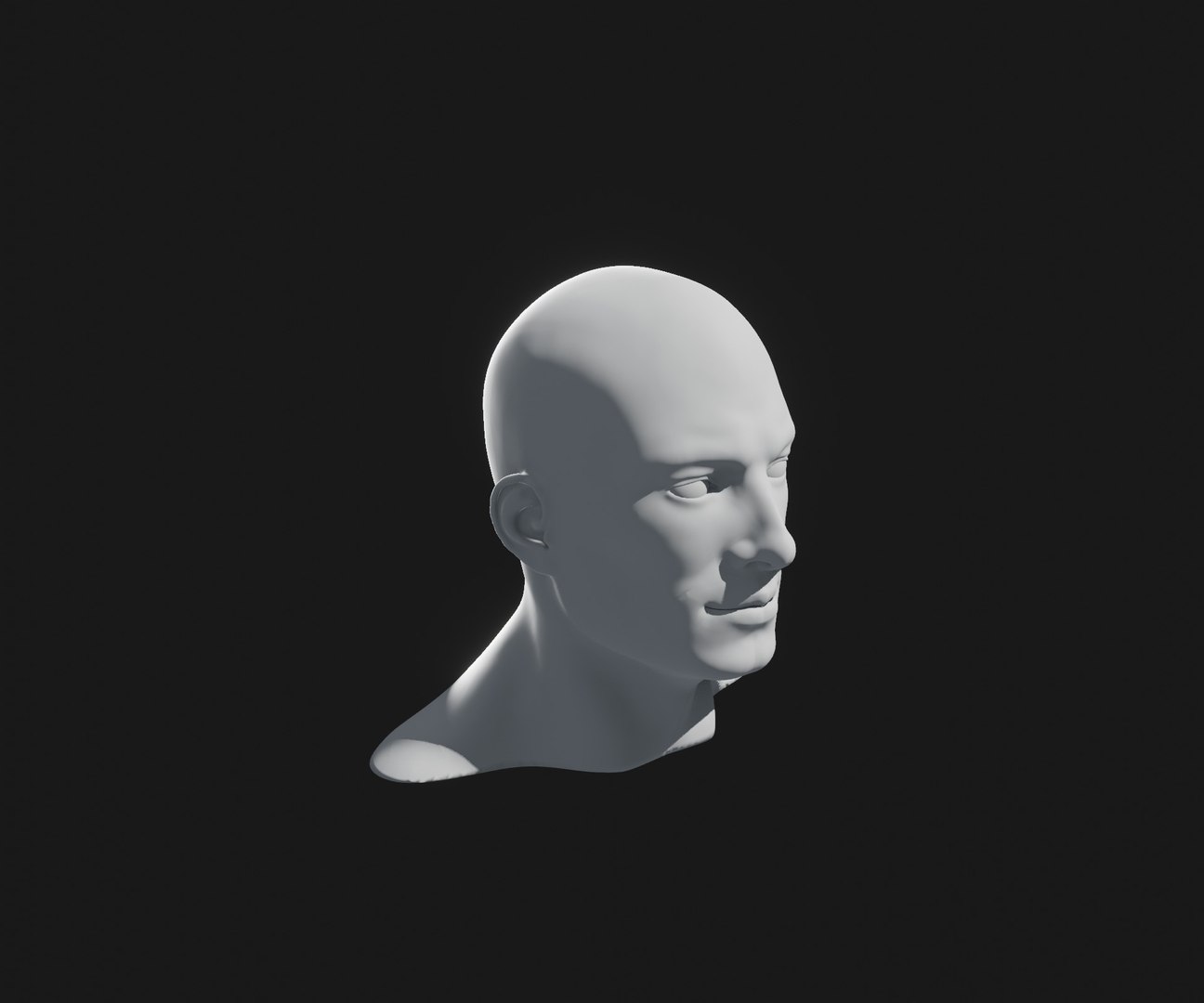 Male Head Realistic Base Mesh 3D Model Animated With Facial Expressions ...