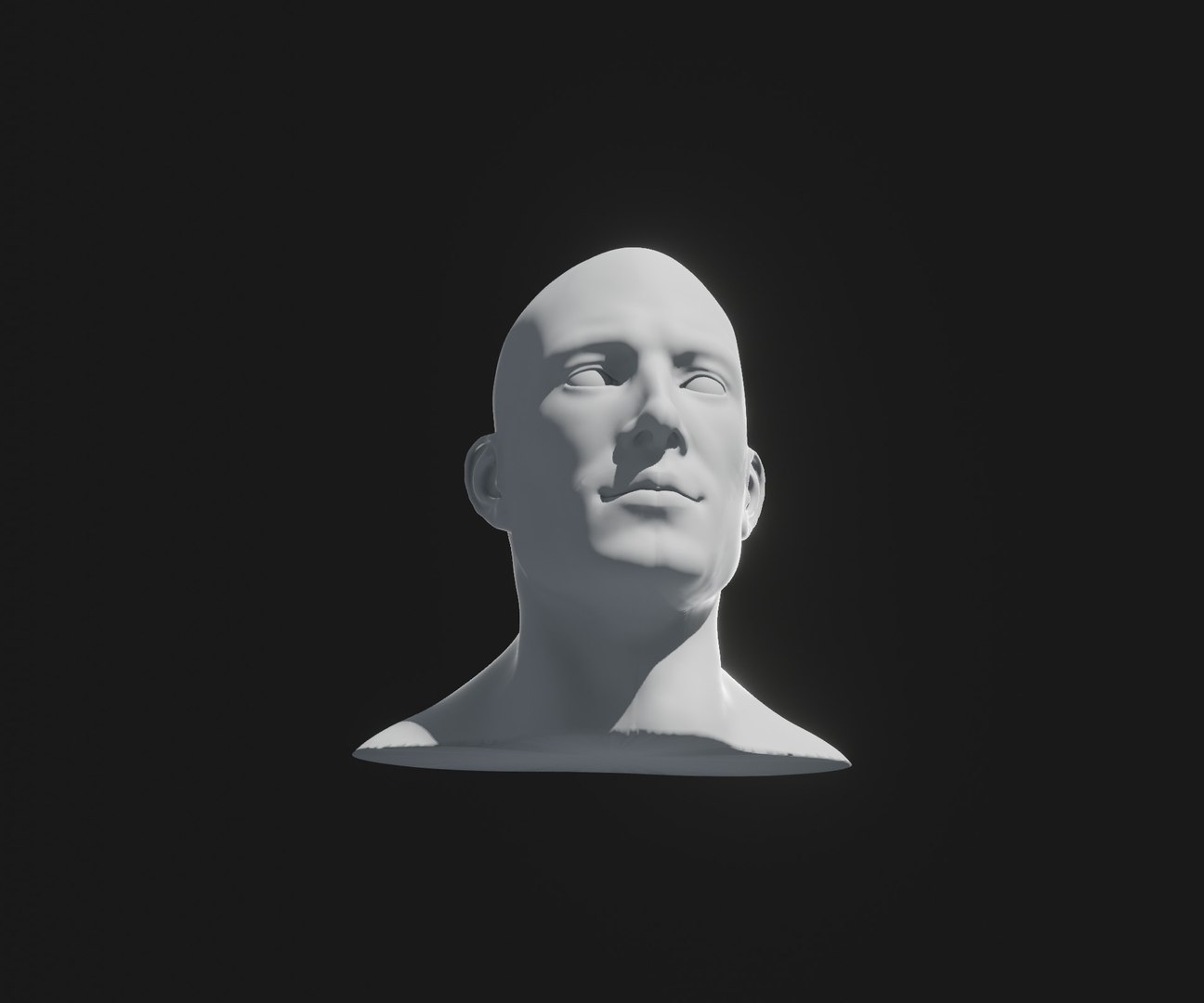 Male Head Realistic Base Mesh 3D Model Animated With Facial Expressions ...