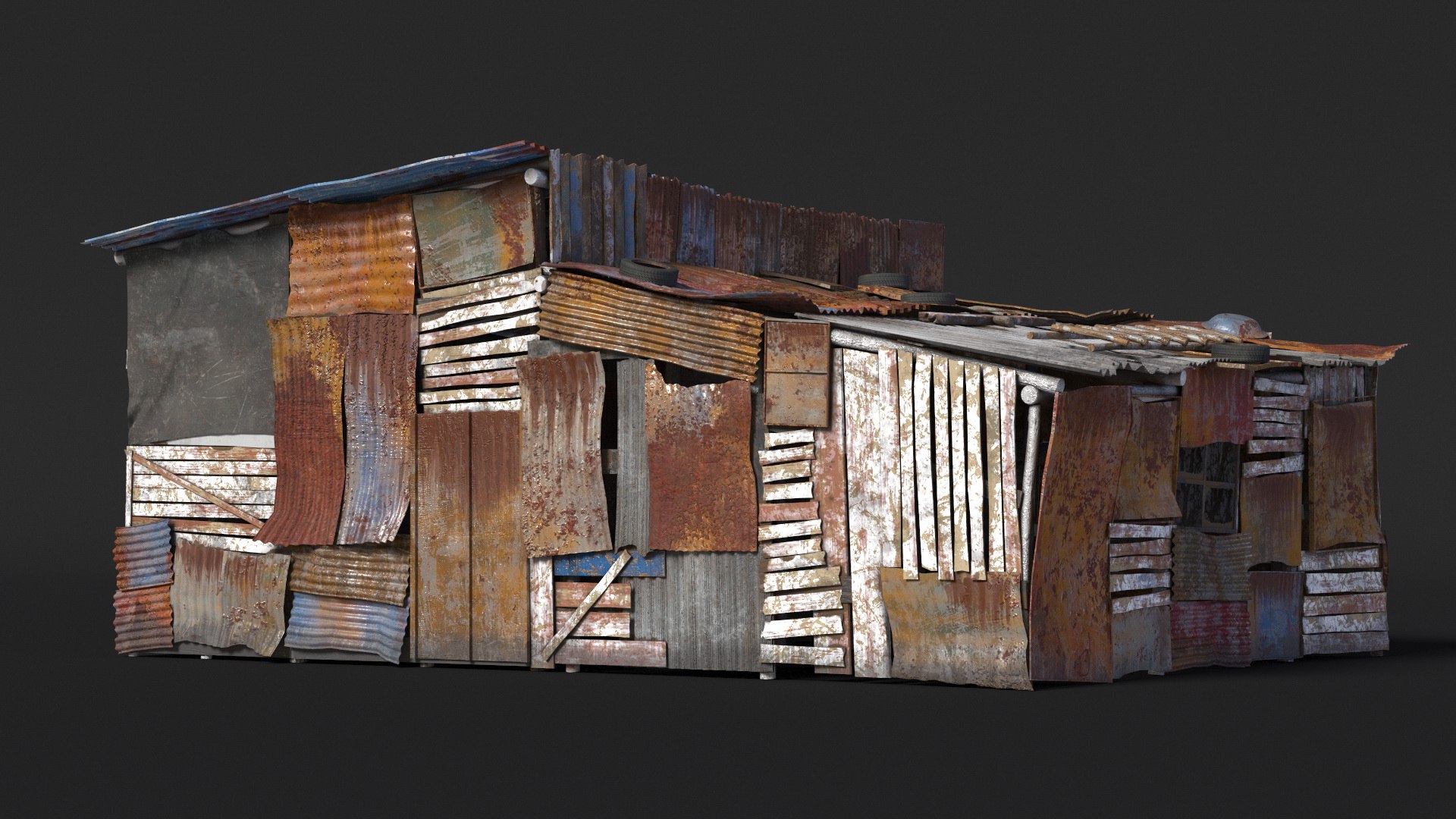 3D Model Rusty Sheet Metal Huts Collection - TurboSquid 2347080