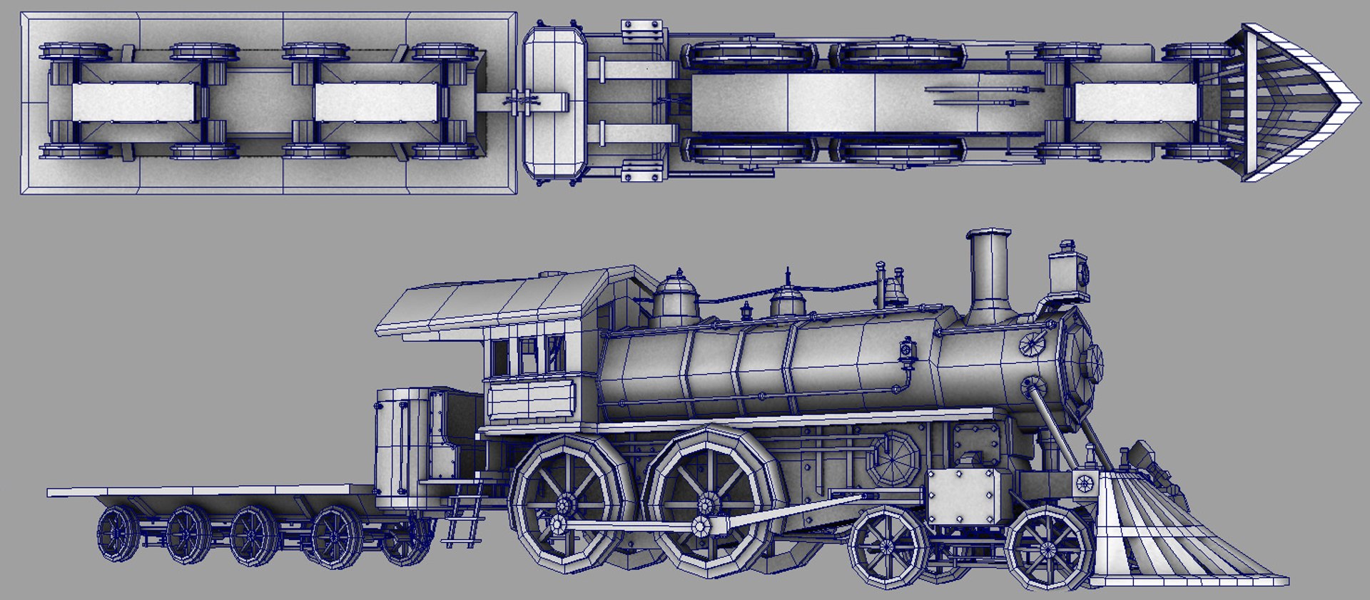 Steam Engine Train 3d Obj