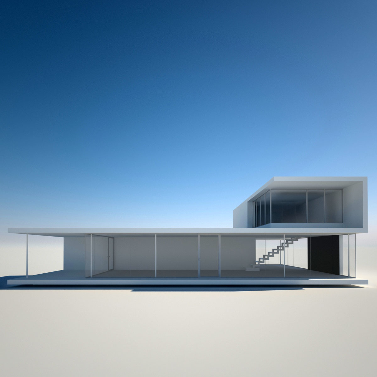realistic modern house 1 3d model