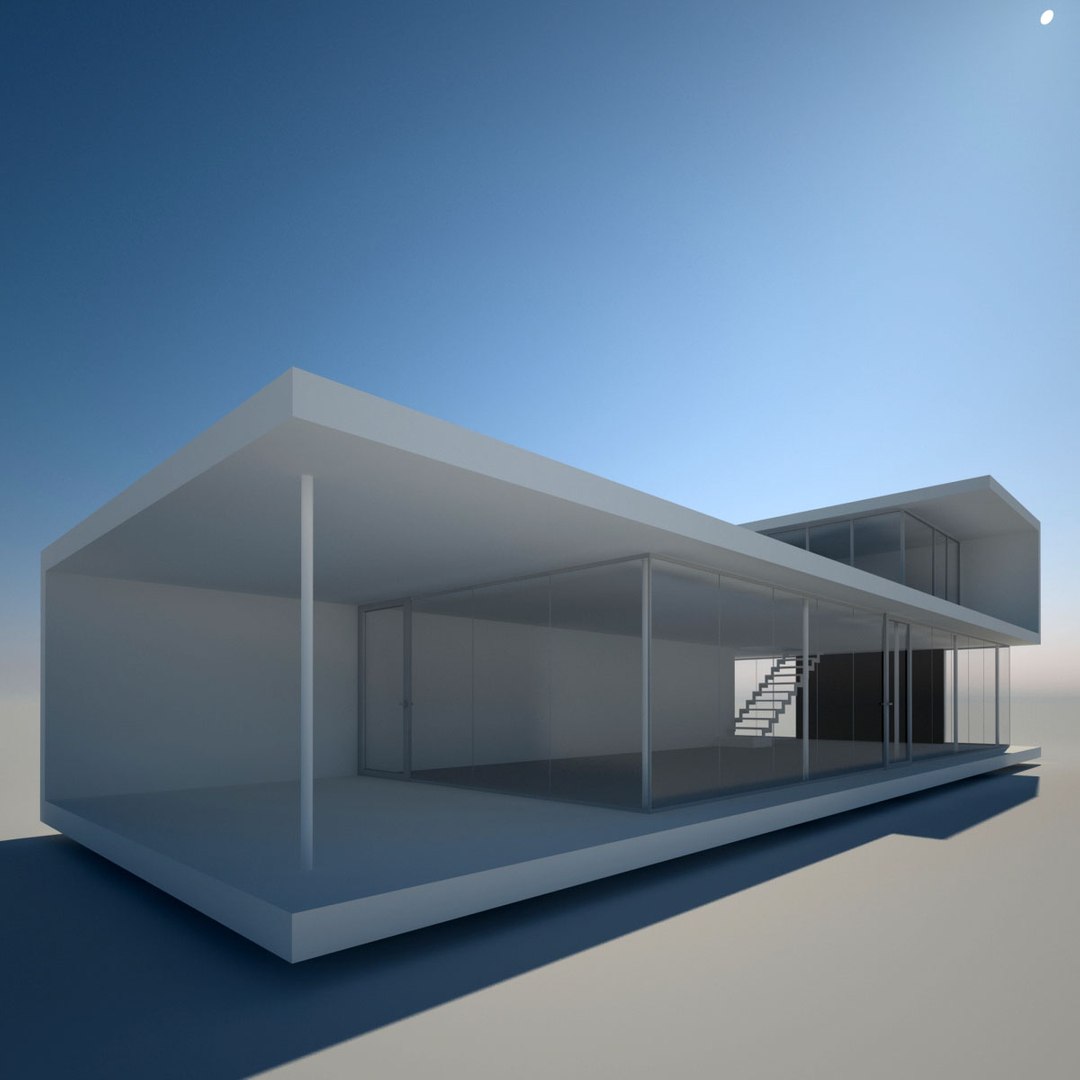 Realistic Modern House 1 3d Model