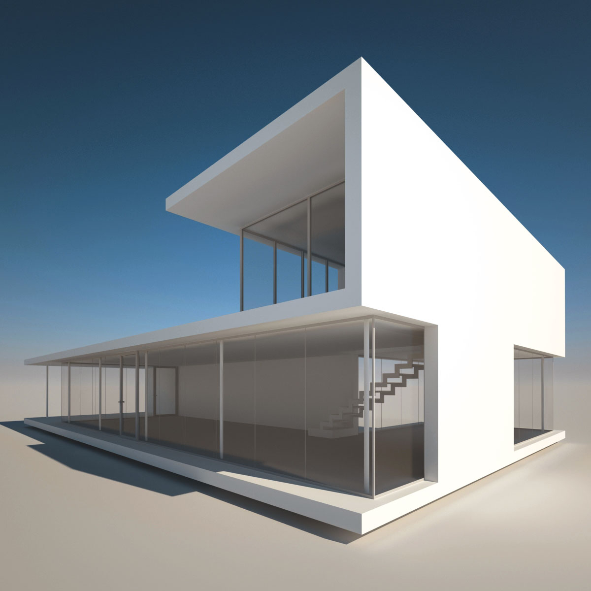 realistic modern house 1 3d model