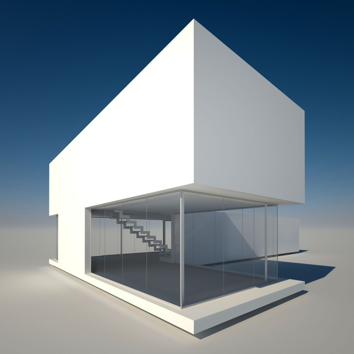 realistic modern house 1 3d model
