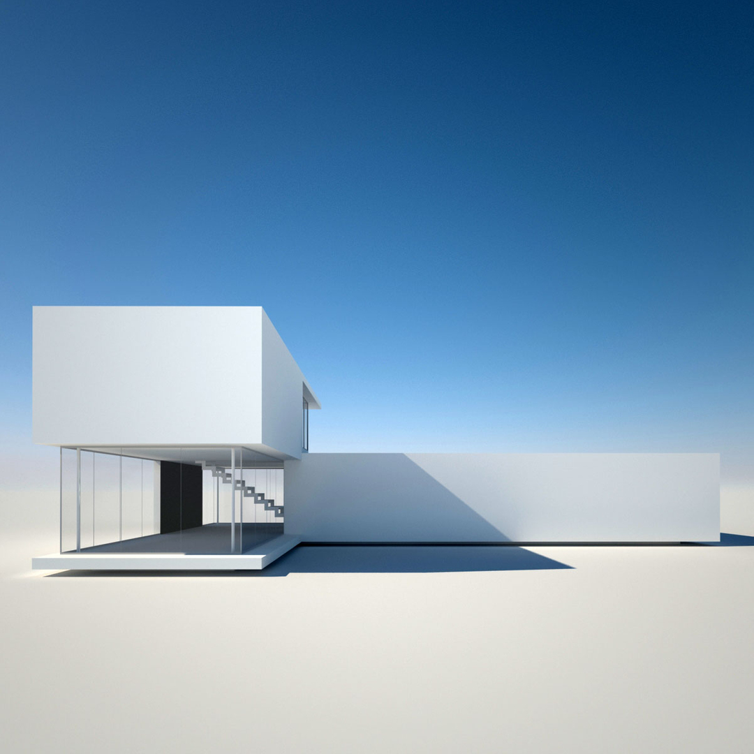 realistic modern house 1 3d model