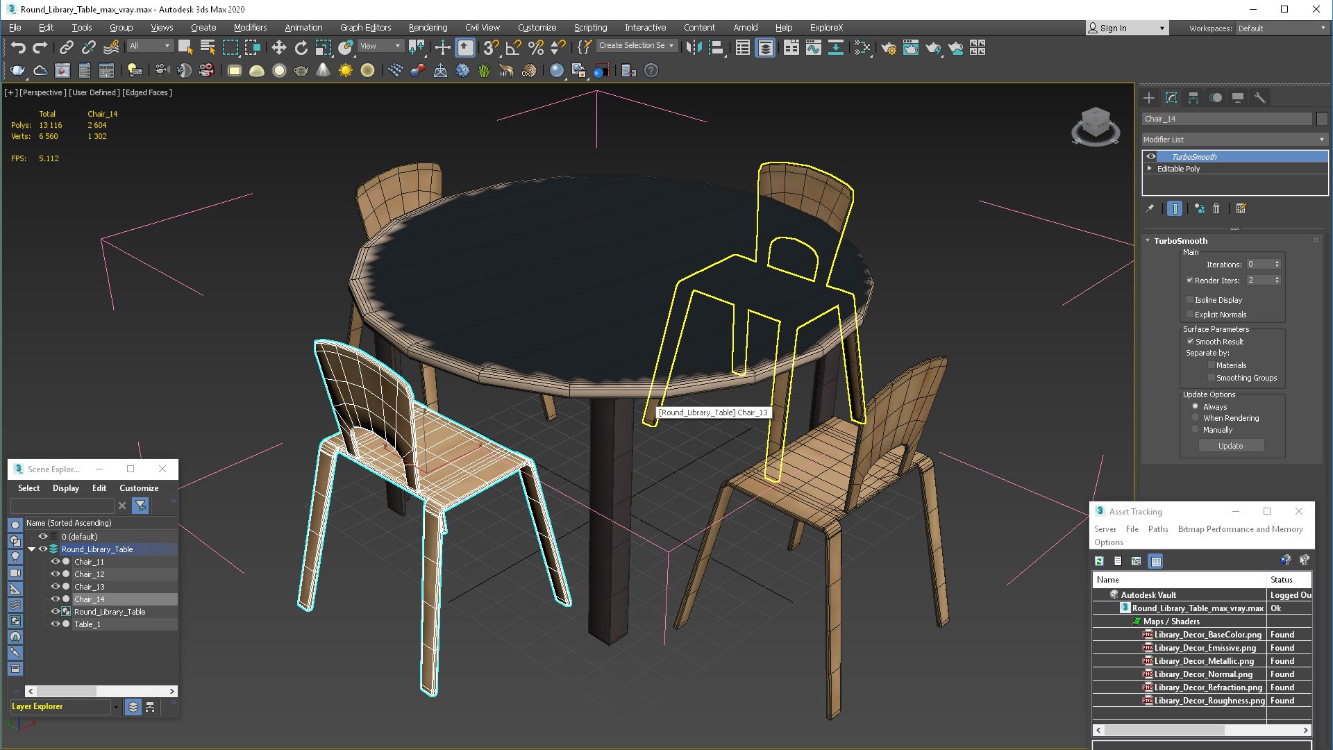 Round Library Table Model - TurboSquid 2318305