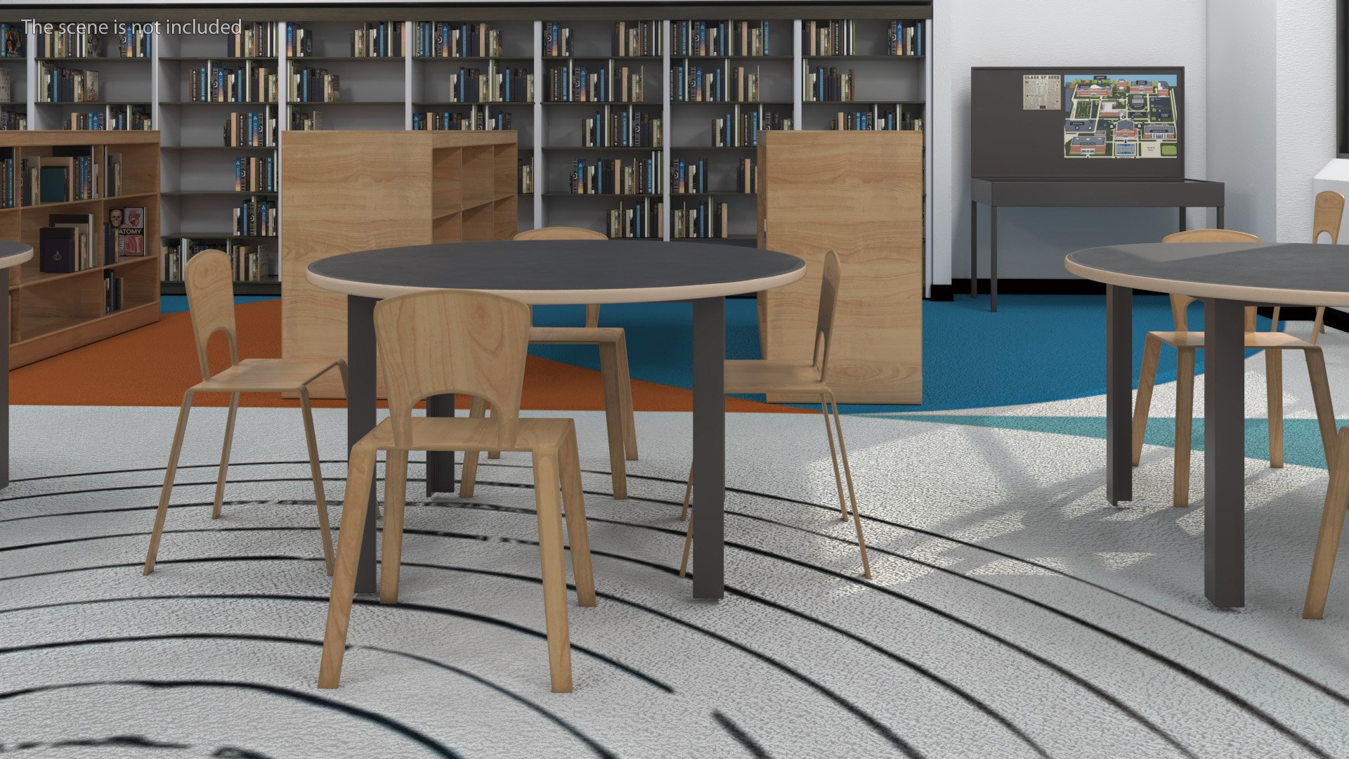 Round Library Table Model - TurboSquid 2318305