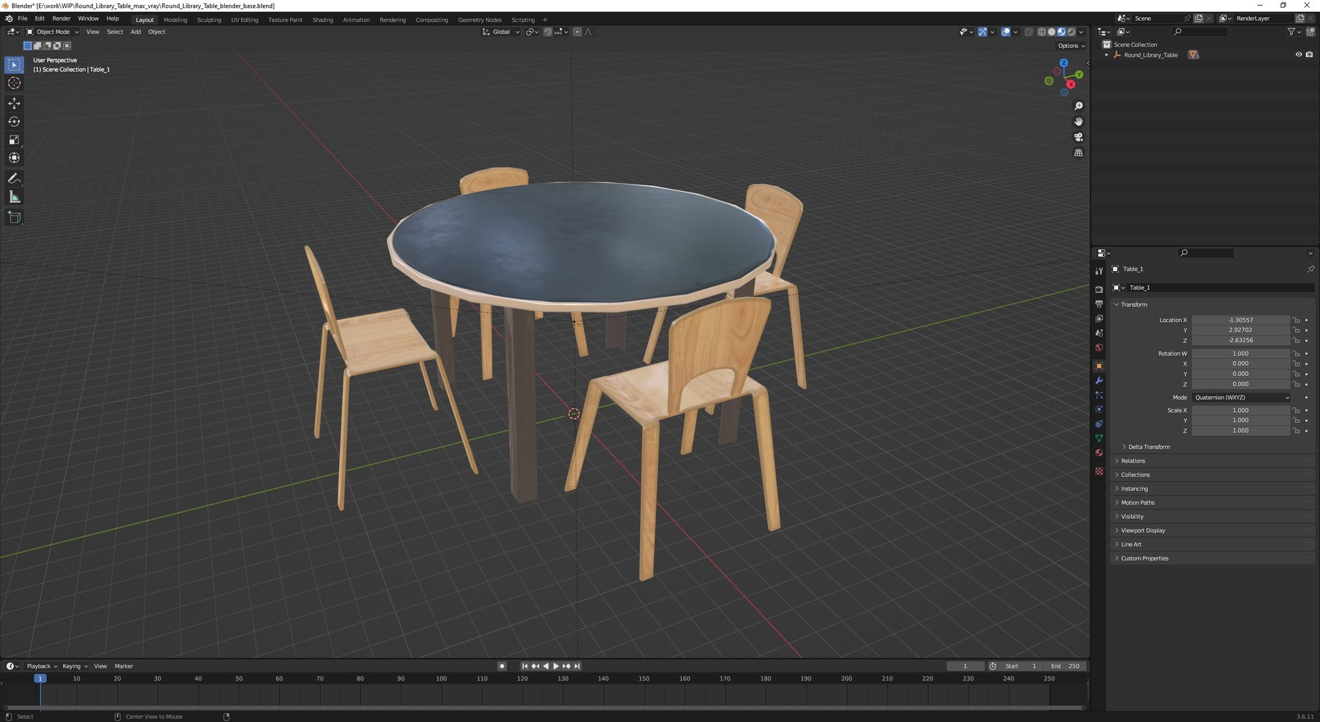 Round Library Table Model - TurboSquid 2318305