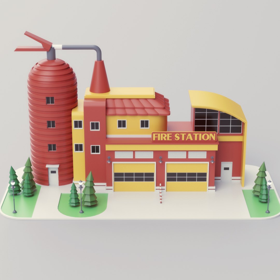 Fire Station 03 3D Model - TurboSquid 1754359