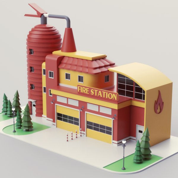 Fire Station 03 3D model - TurboSquid 1754359