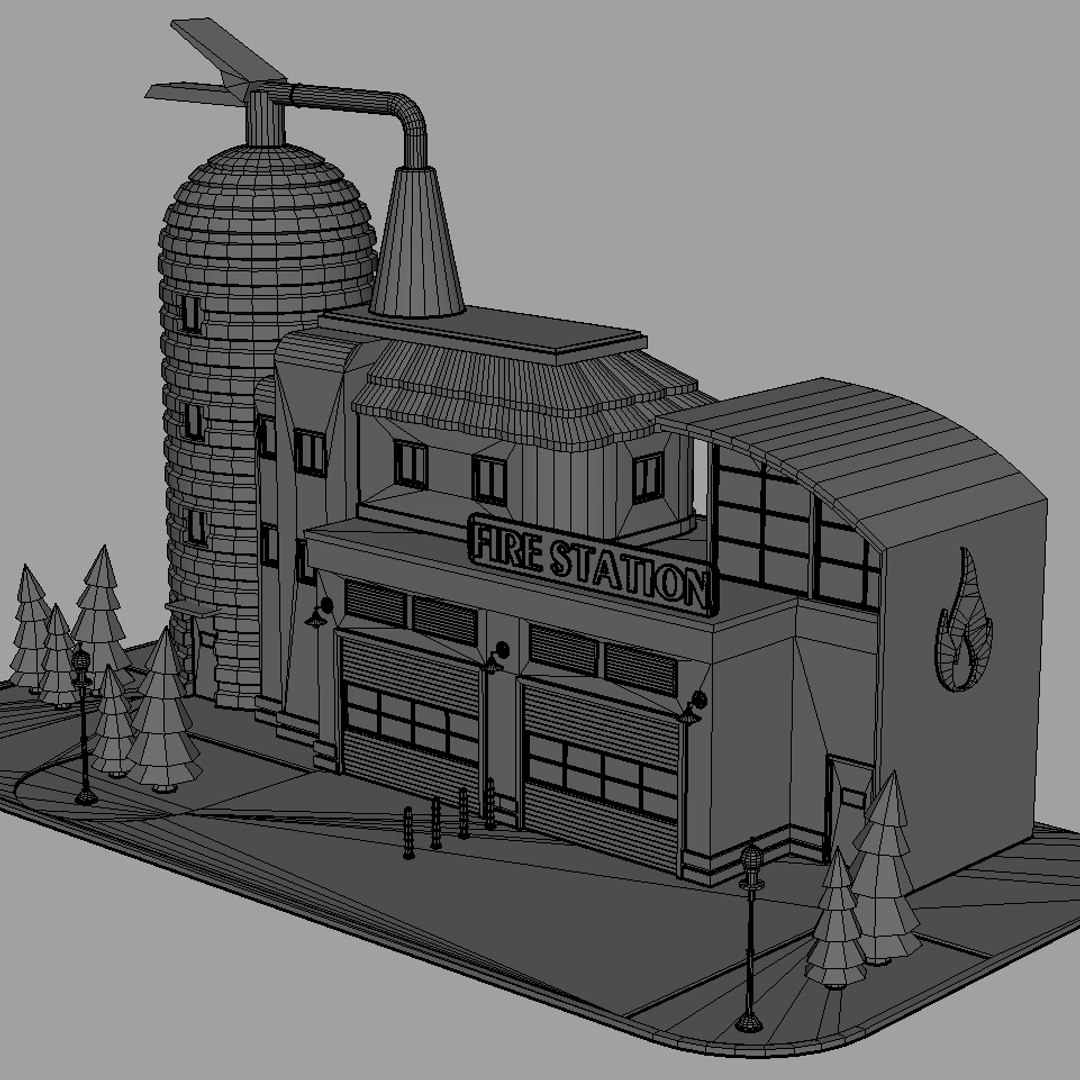 Fire Station 03 3D Model - TurboSquid 1754359