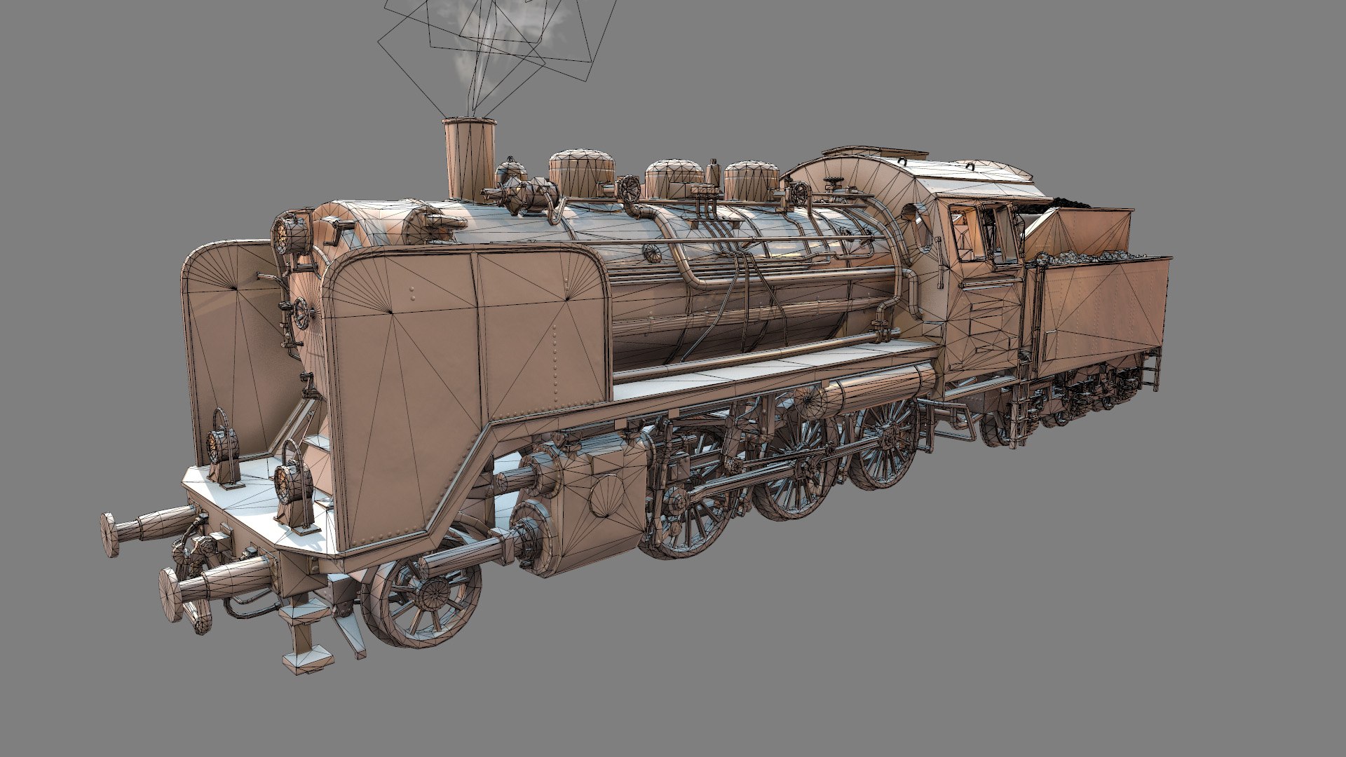 3d Real Time Steam Locomotive Model