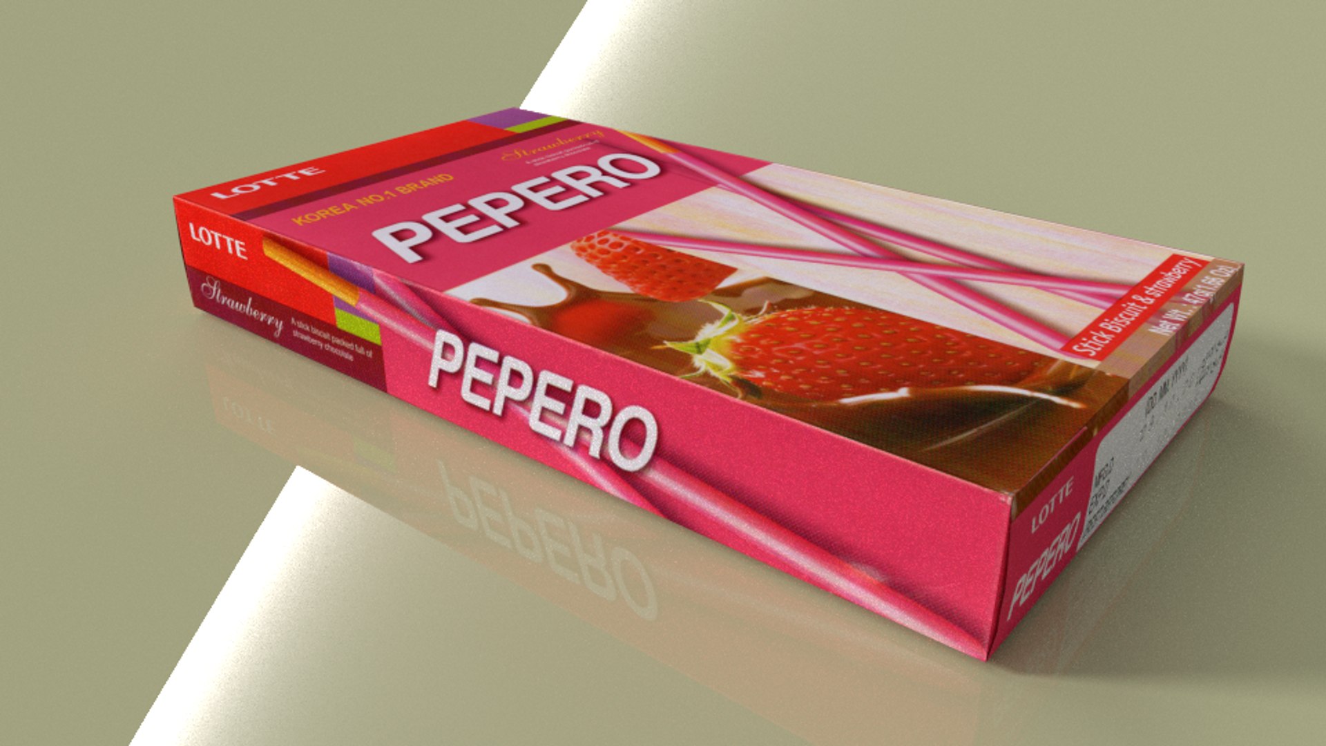 Lotte Pepero Strawberry 3d Model