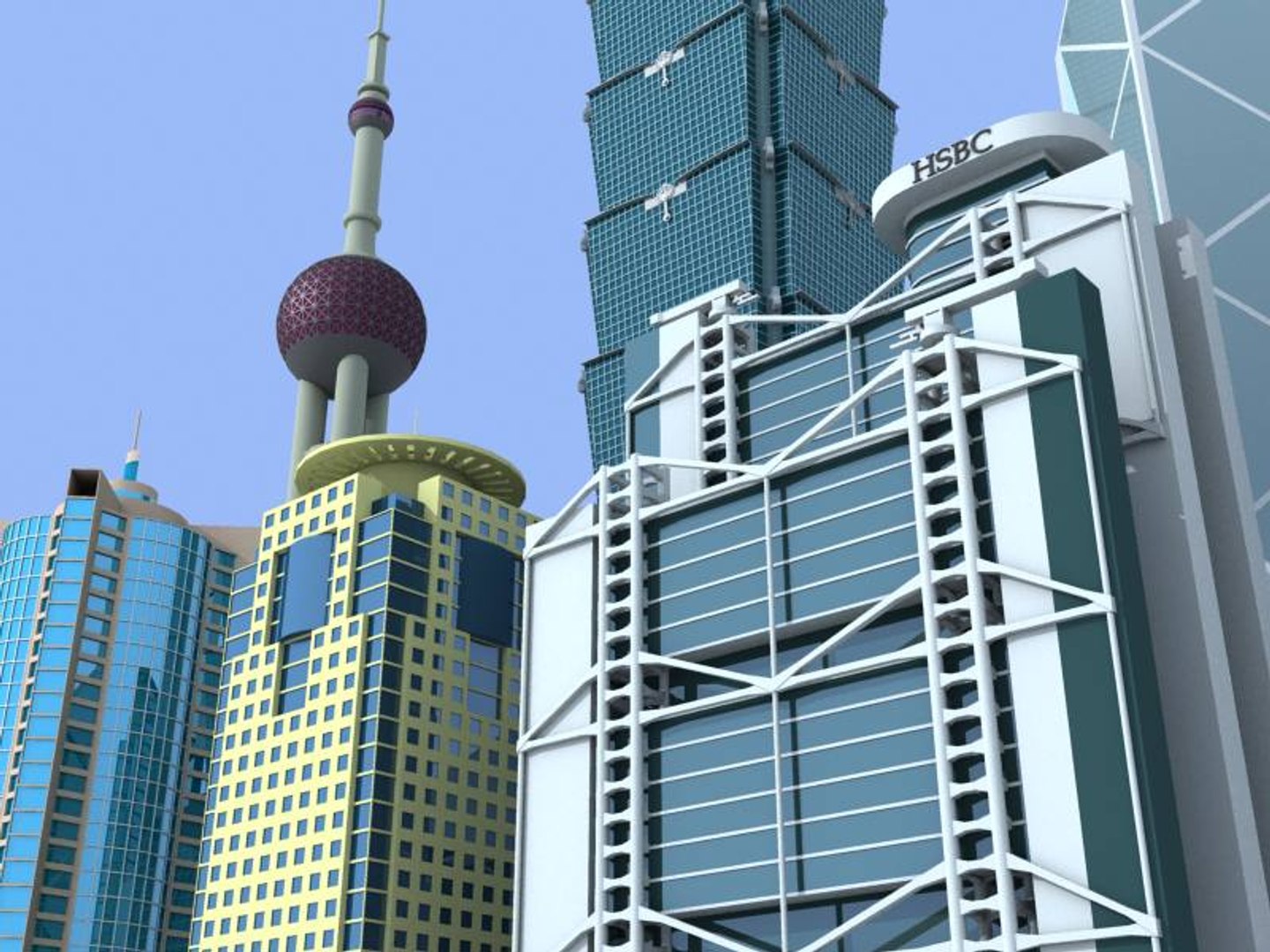 3ds Max China Skyscrapers Tower