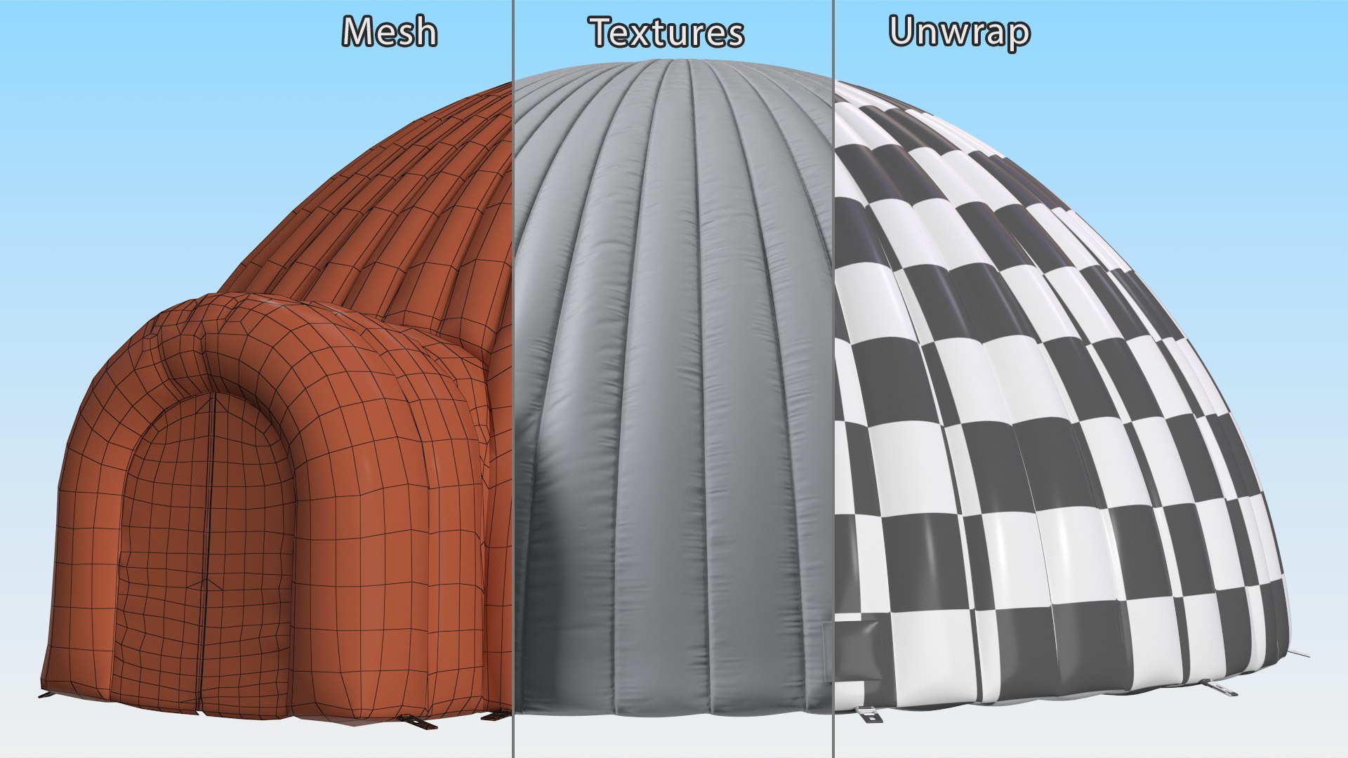 3D Inflatable Dome Tent Grey - TurboSquid 2212752