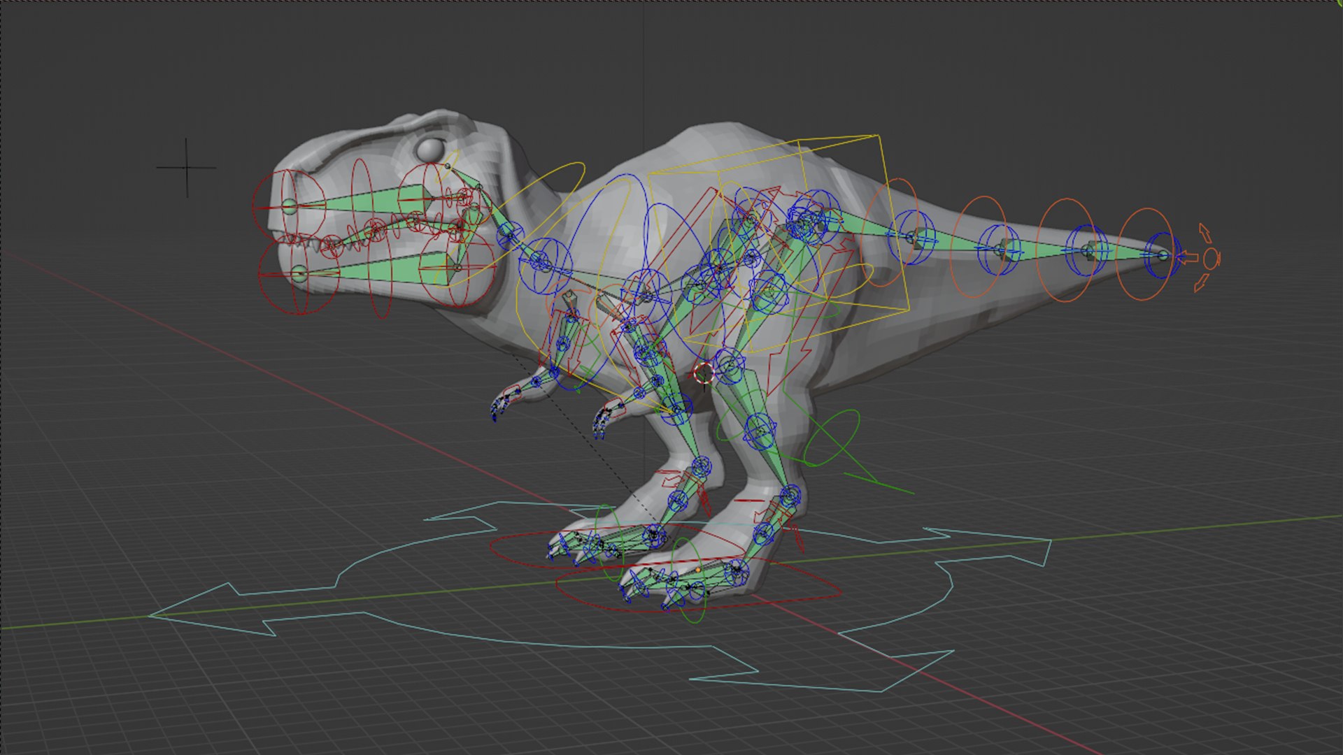 Tyrannosaurus Rex Dinosaur Rig Blender 3D Model - TurboSquid 2341562