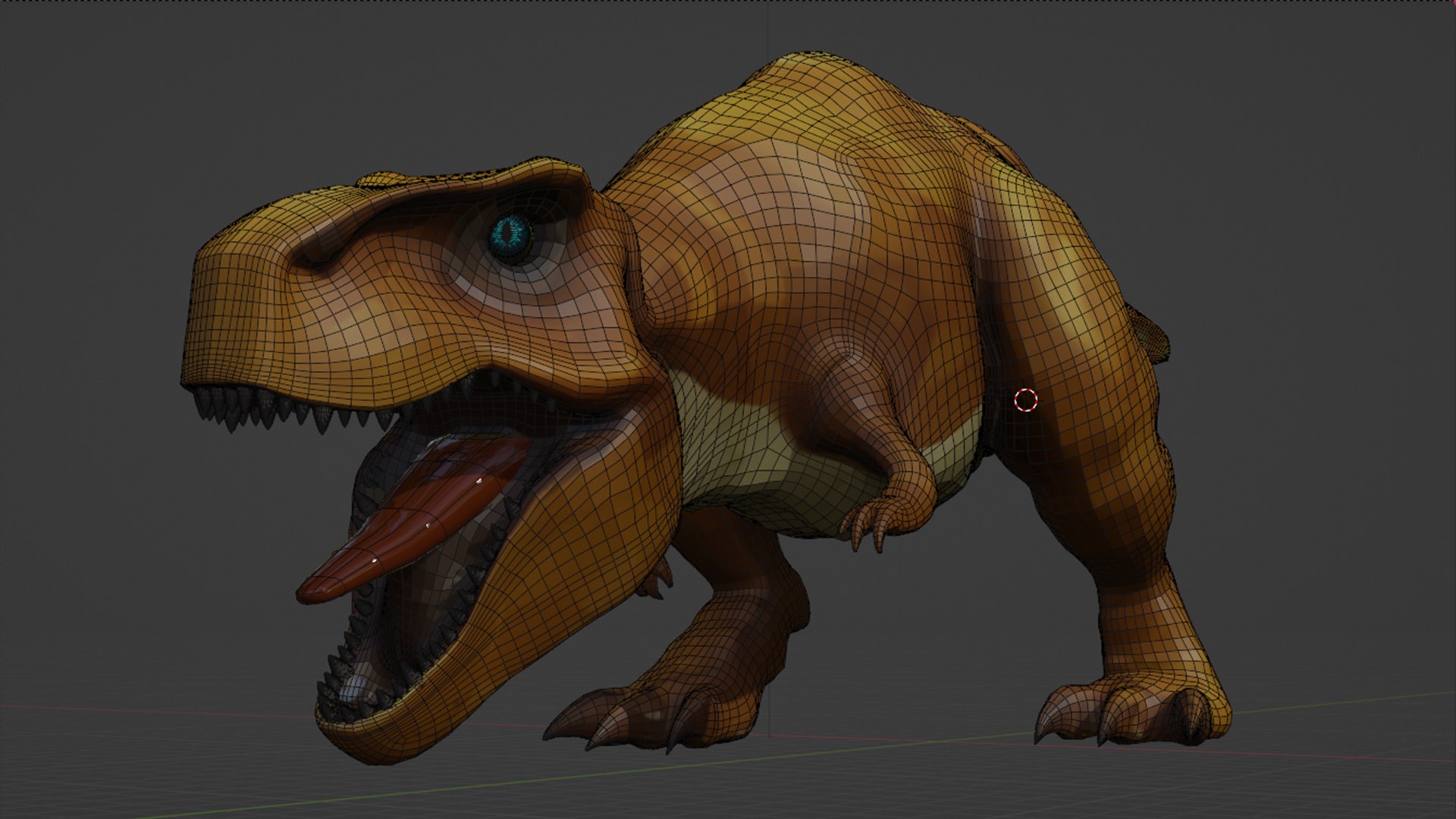 Tyrannosaurus Rex Dinosaur Rig Blender 3D Model - TurboSquid 2341562