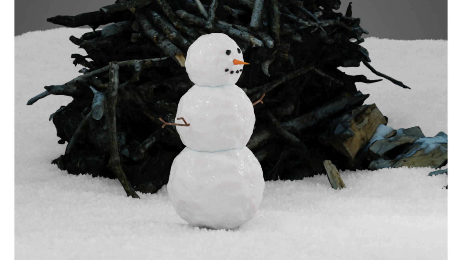 Realistic Snowman Model - TurboSquid 2309755
