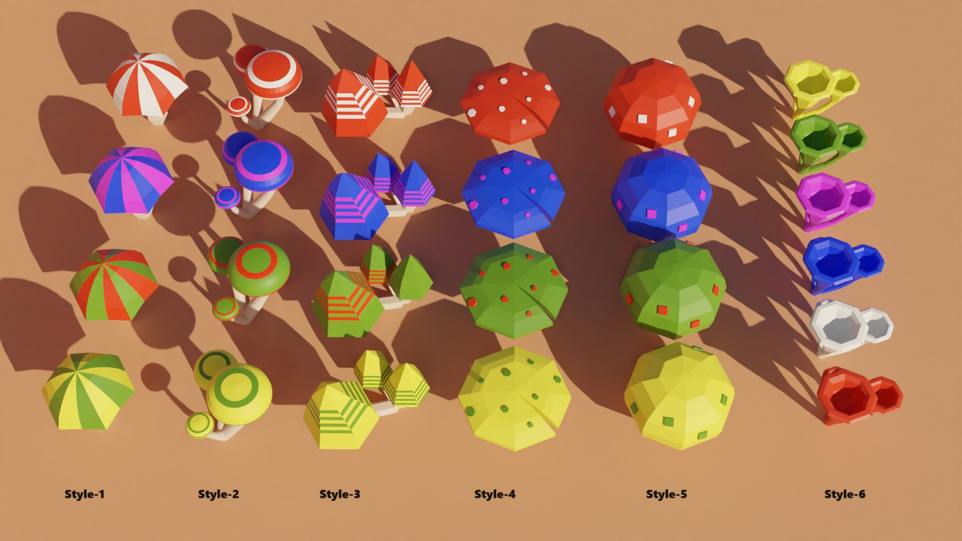 3D Magic Mushrooms For Games 3D - TurboSquid 2175330