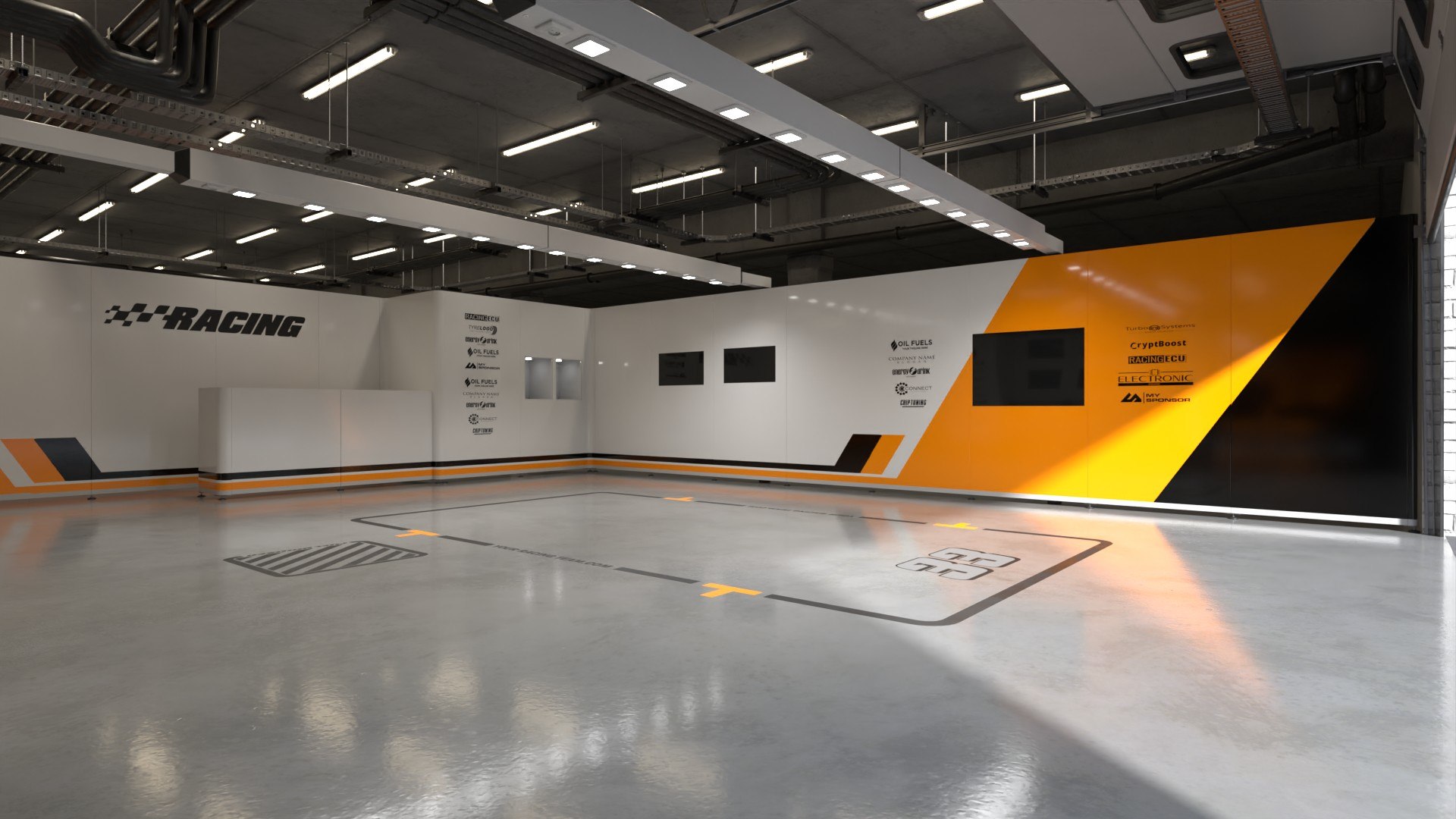 3D Base Racing Team Garage 5 Model - TurboSquid 2268058